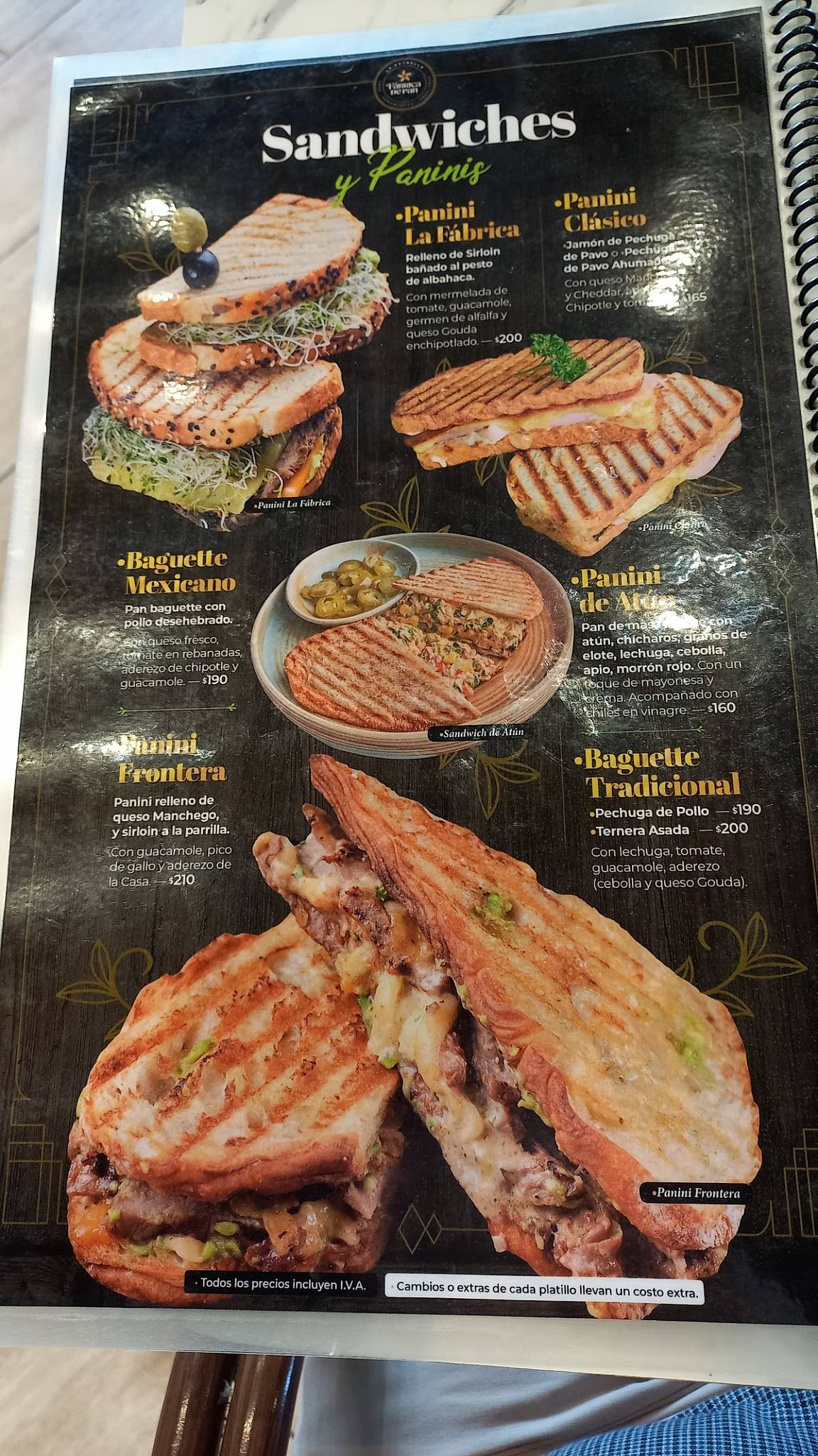 Carta del restaurante La Estrella Fabrica del Pan, Reynosa