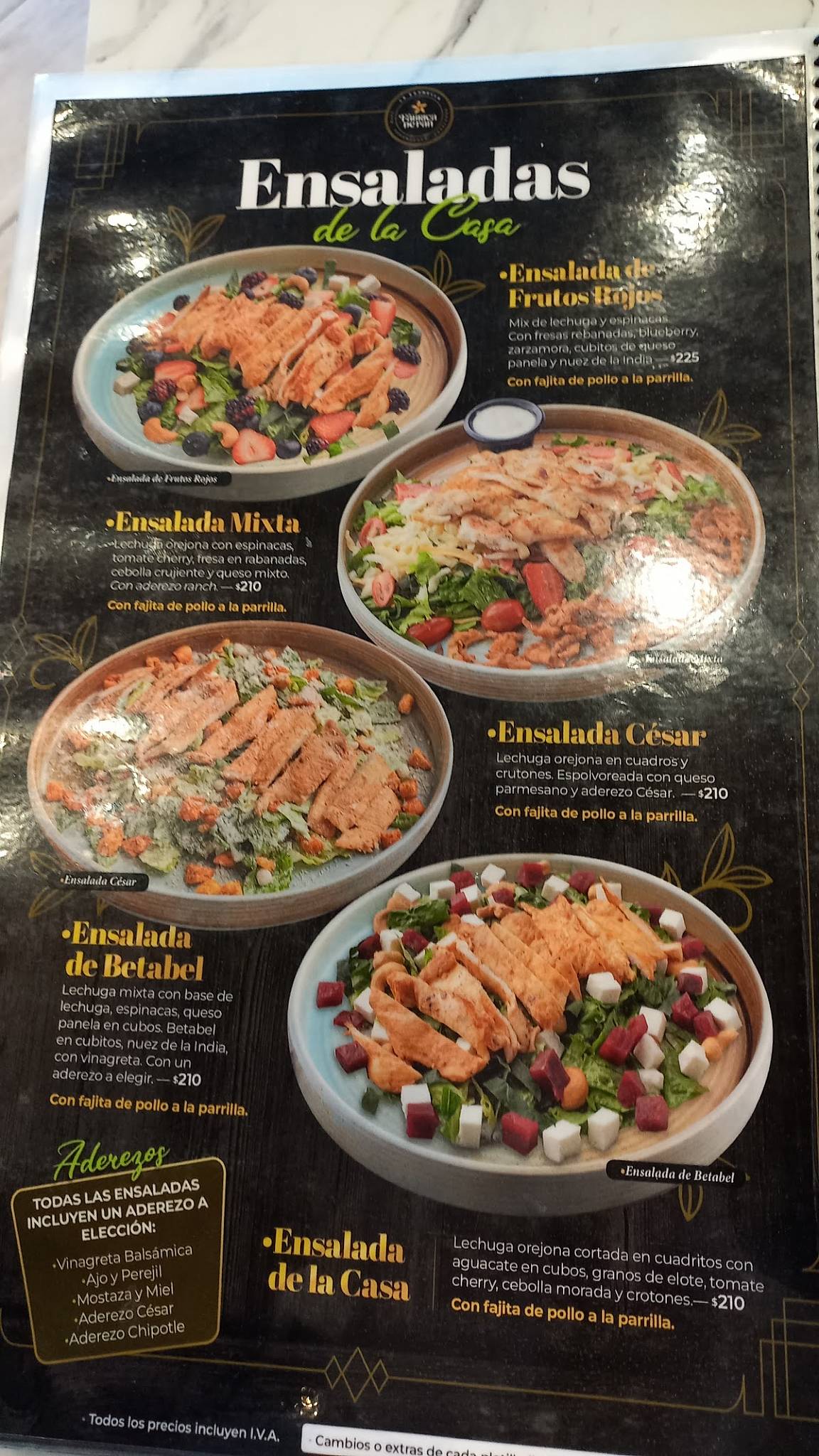 Carta del restaurante La Estrella Fabrica del Pan, Reynosa