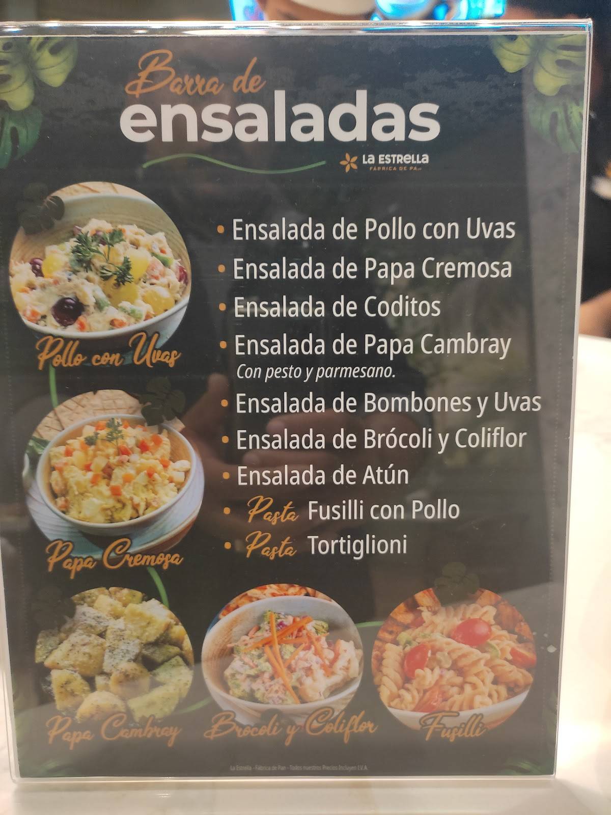Carta del restaurante La Estrella Fabrica del Pan, Reynosa