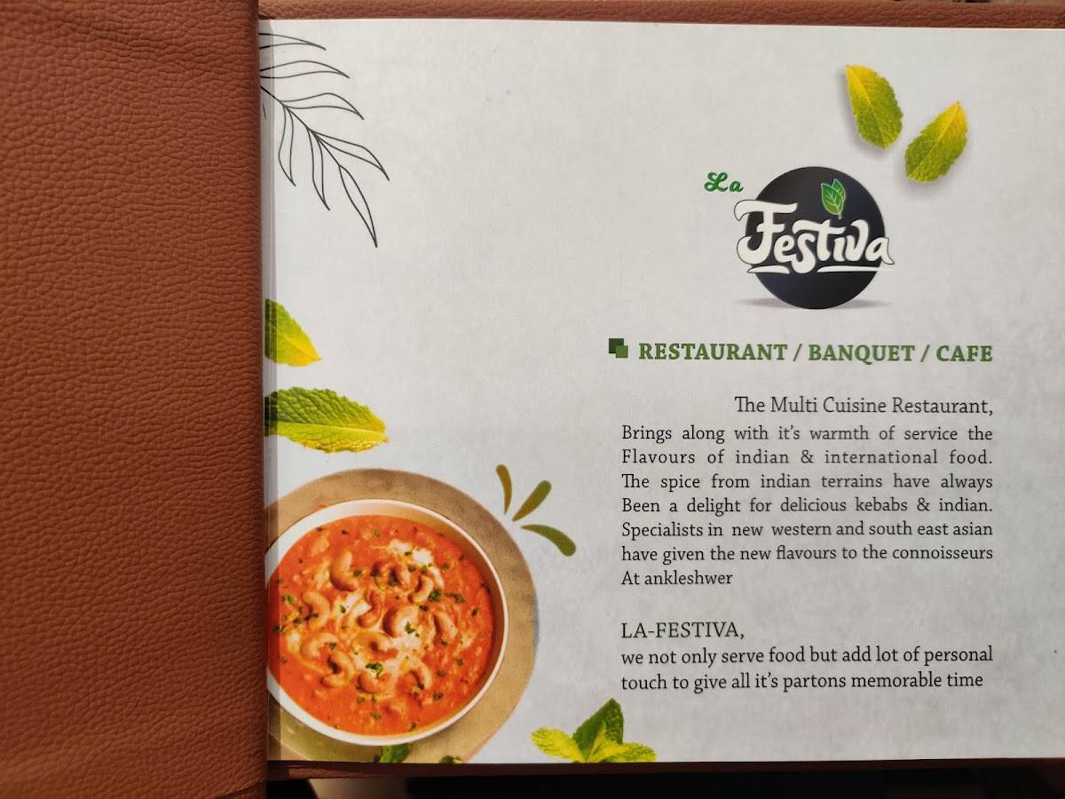 Menu at La Festiva Restaurant Cafe Ganesh Banquet, Ankleshwar