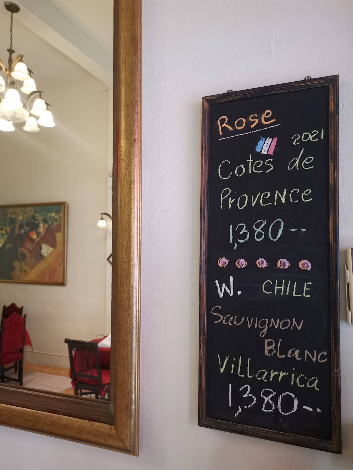 Carta del restaurante La Fourchette, Chiang Mai