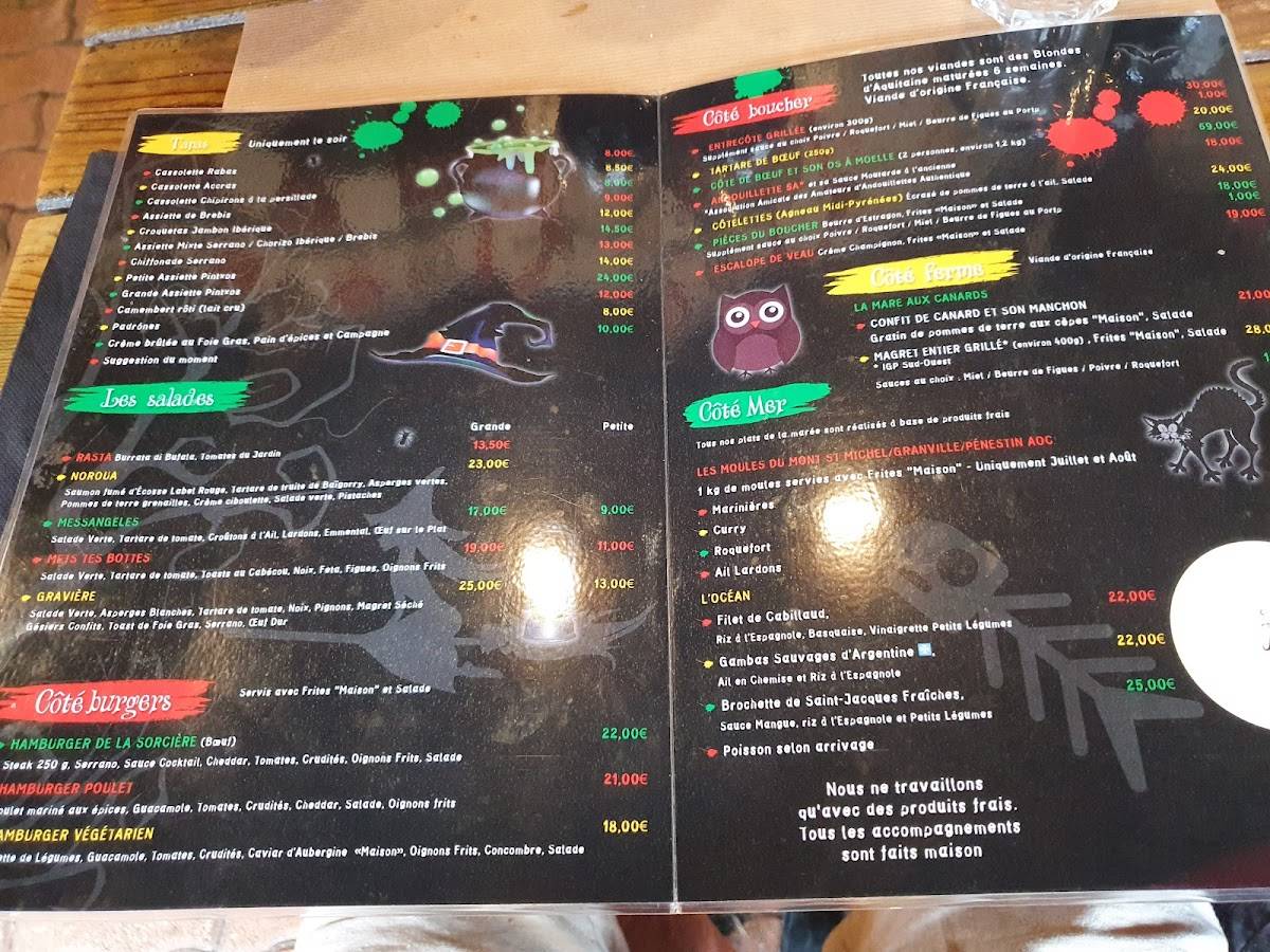 Menu au La Hitillère Messanges restaurant, Messanges, Le Bourg