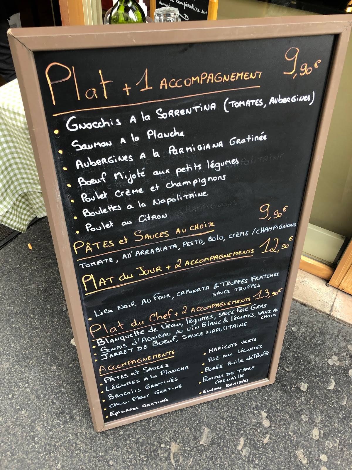 Menu au La Mama restaurant, Paris