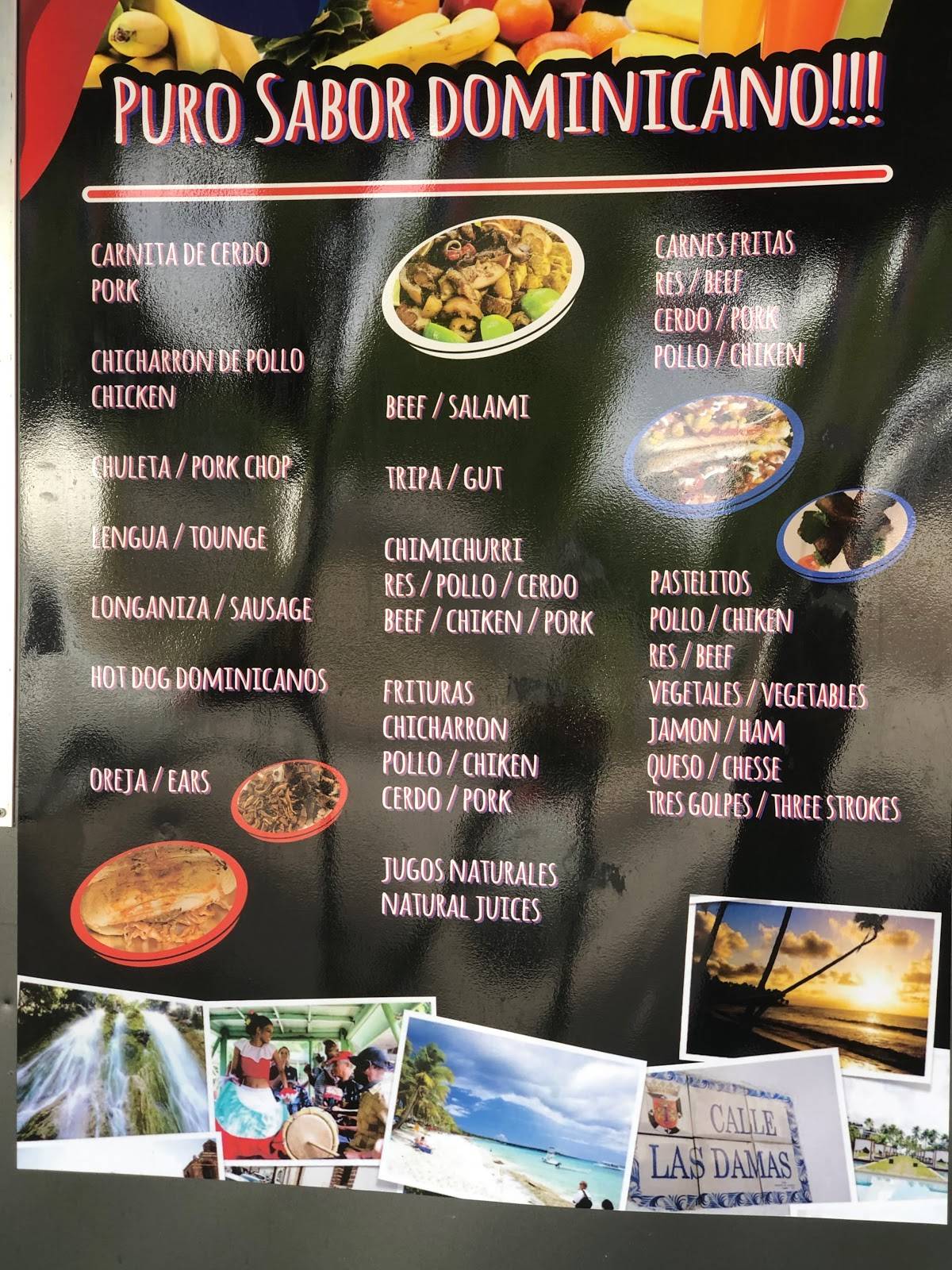 Carta del restaurante La Reina del Chimi, Seffner, E M.L.K. Jr Blvd