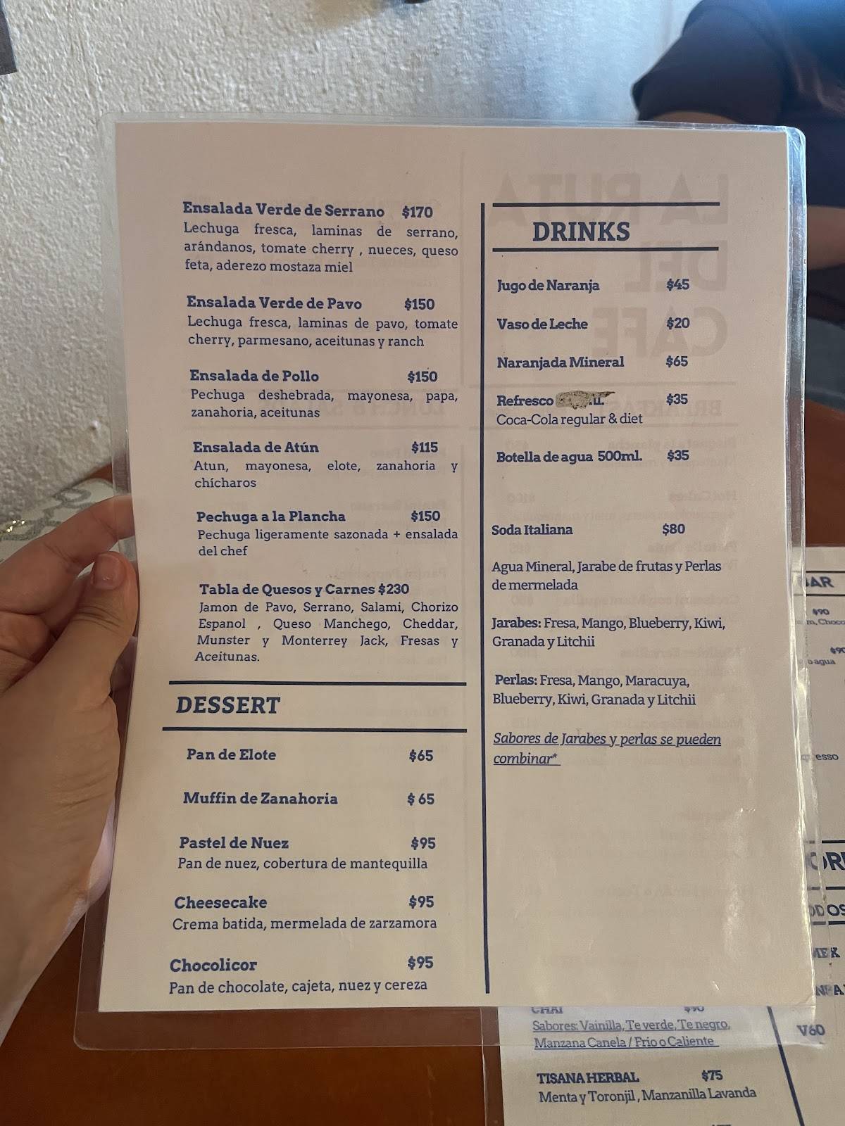 Carta de La Ruta Del Cafe, Matamoros