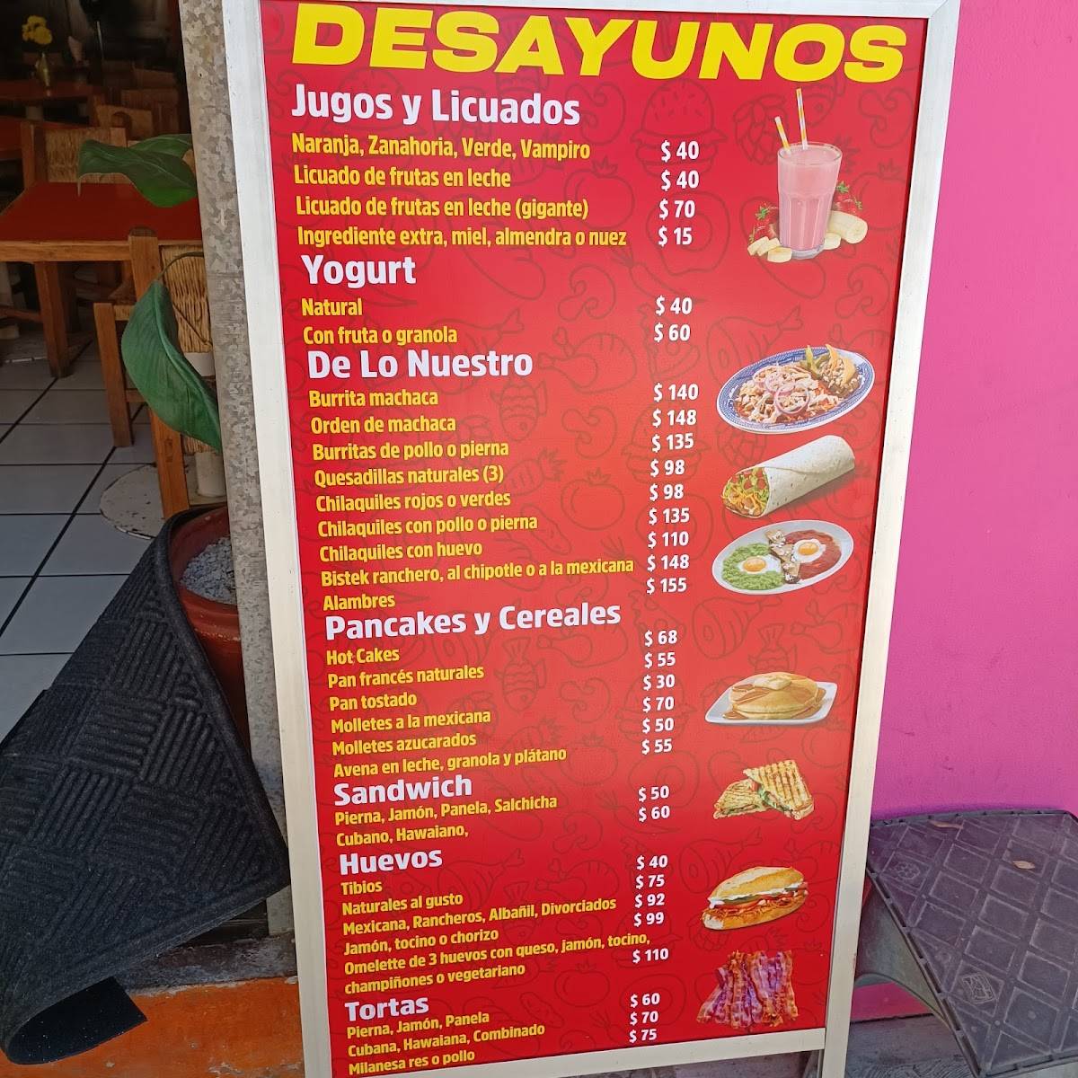 Carta del restaurante La Super Torta, Puerto Vallarta