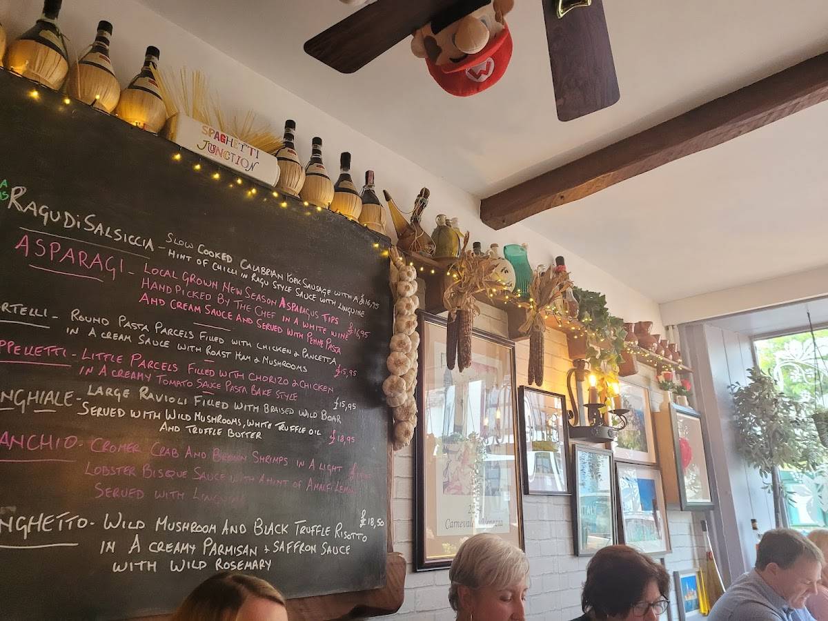 Menu at La Tavernetta restaurant, Ingleton