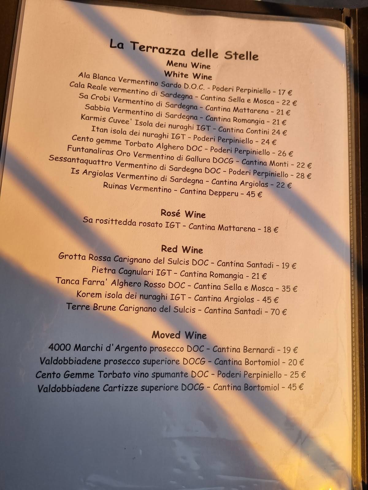 Menu da La Terrazza delle Stelle - Ristorante, Torre Delle Stelle ...