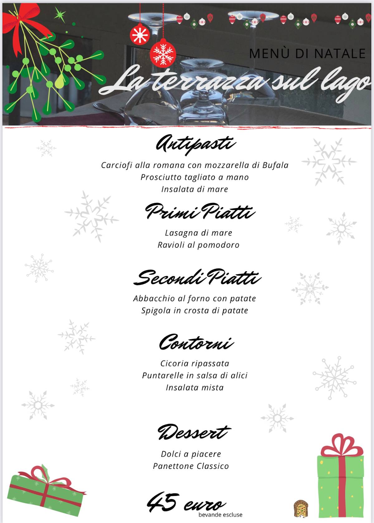 Menu da La Terrazza Sul Lago ristorante, Anguillara Sabazia