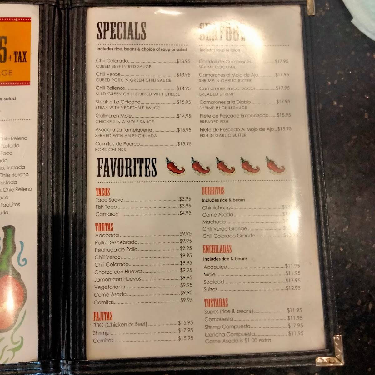 Menu at La Torta restaurant, Fresno, Capitol St
