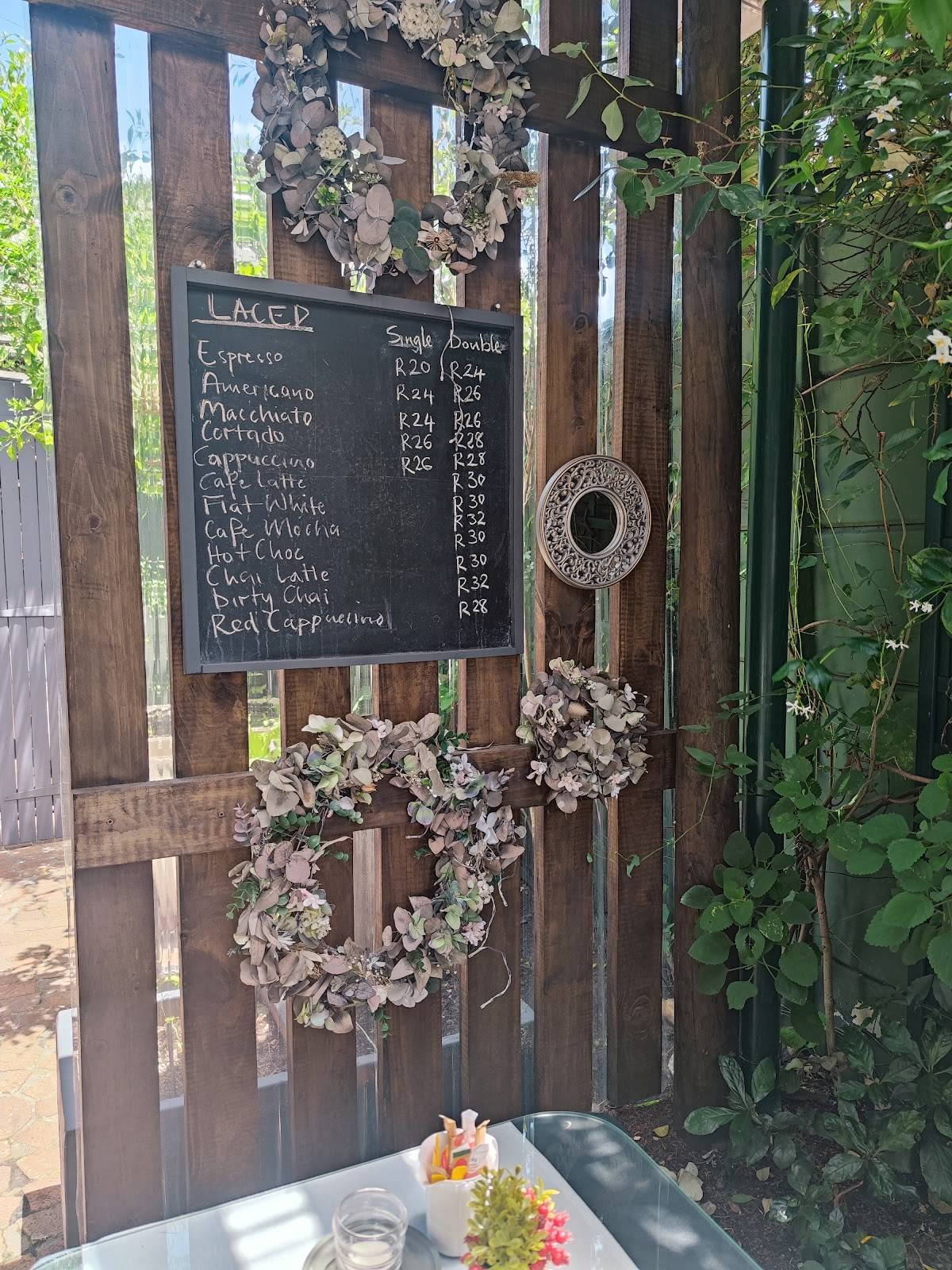 Menu at Laced Coffee House, Cape Town