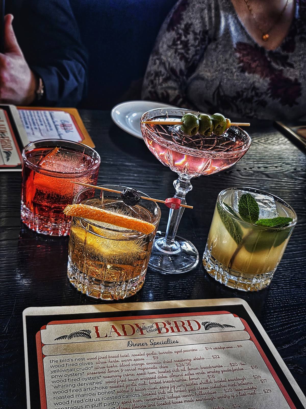 Menu at Lady Bird Cultural Society pub & bar, Bend