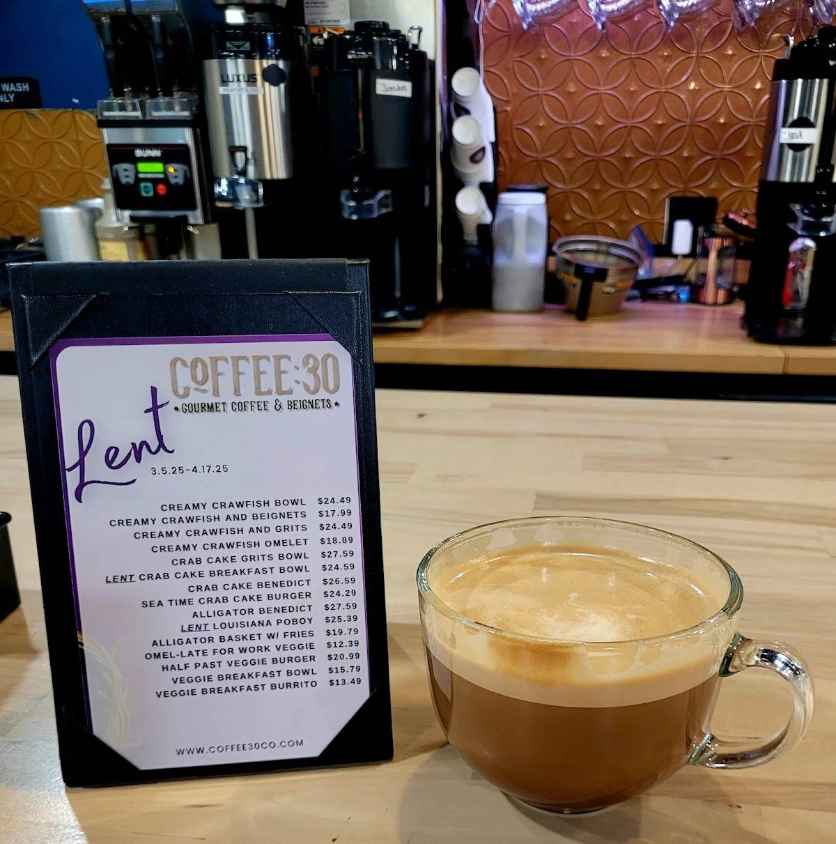 Menu at Coffee:30 Cafe, Lake Charles