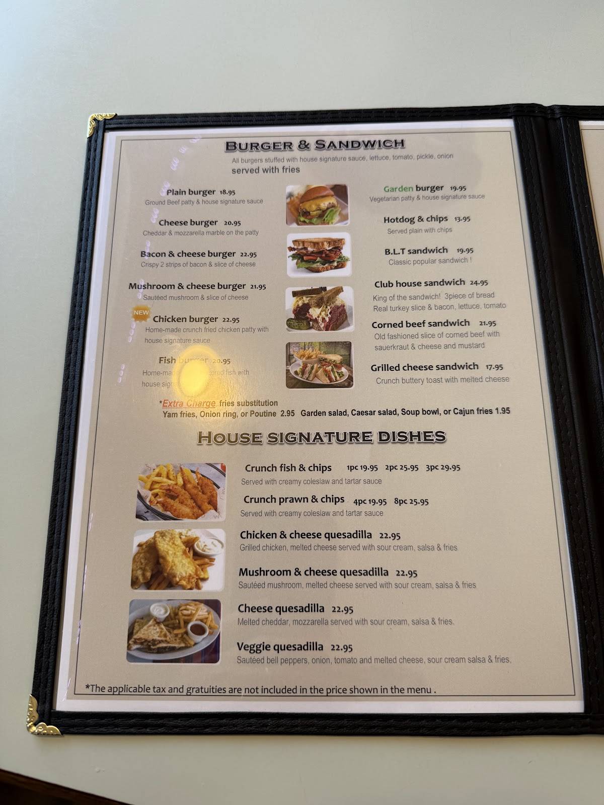 Menu at Lakeview Restaurant, Harrison Hot Springs
