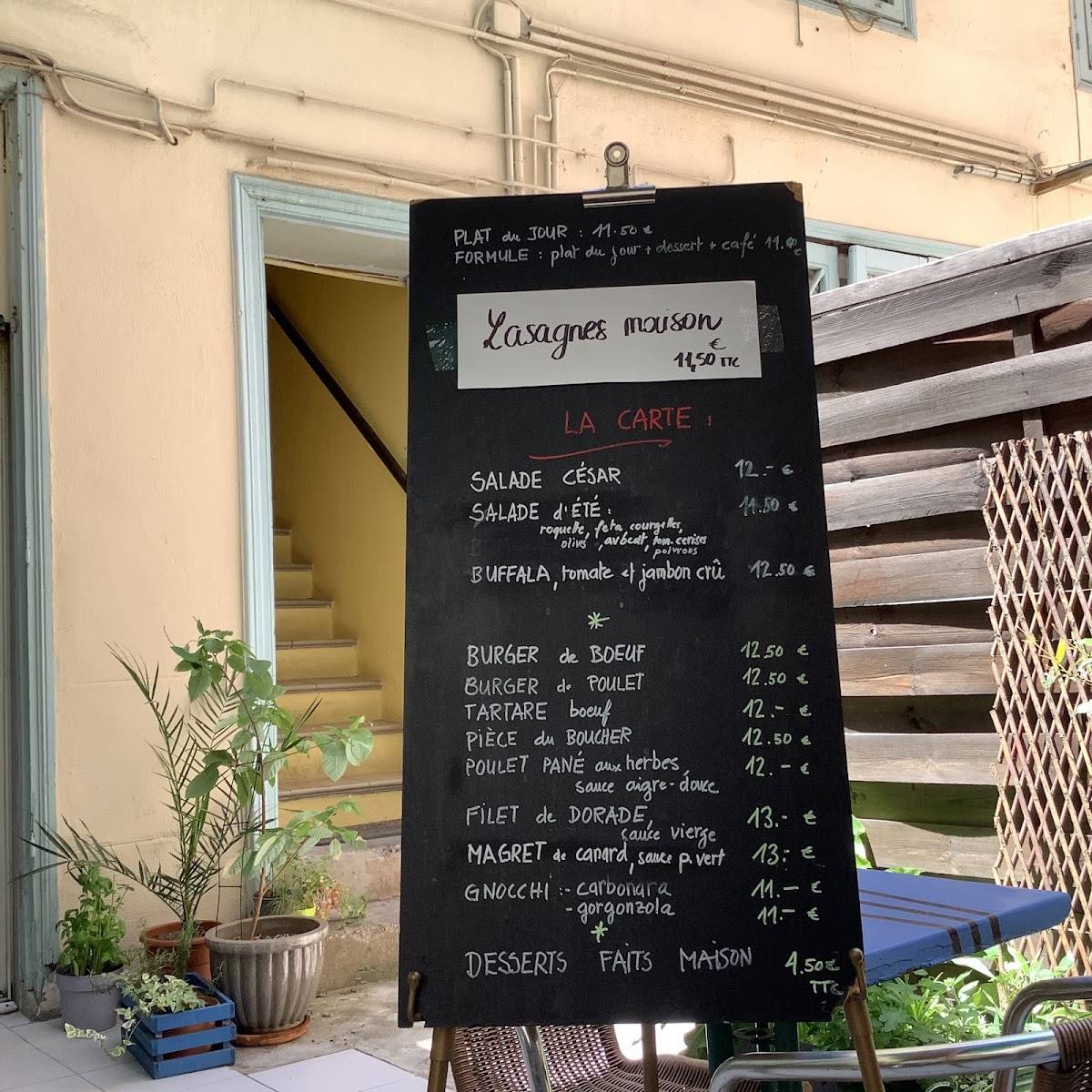 Menu at L'annexe cafe, Nice, 11 Rue de Lépante