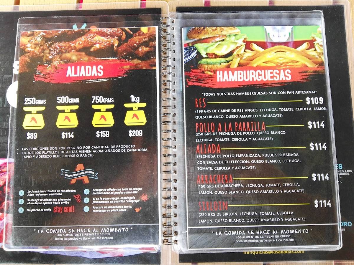 Carta del restaurante Las Aliadas Suc. Cumbres, Monterrey, Paseo del ...