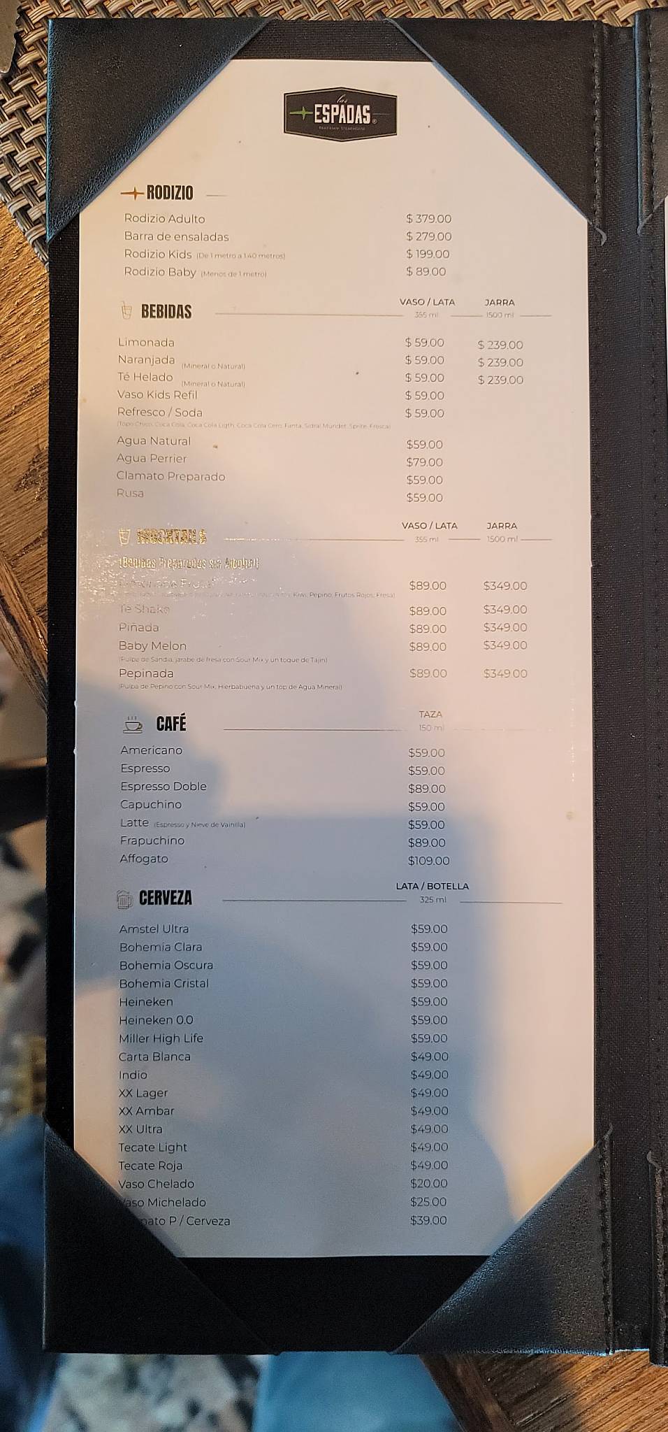 Carta de Las Espadas - Brazilian Steakhouse, Ciudad Juarez, Av ...