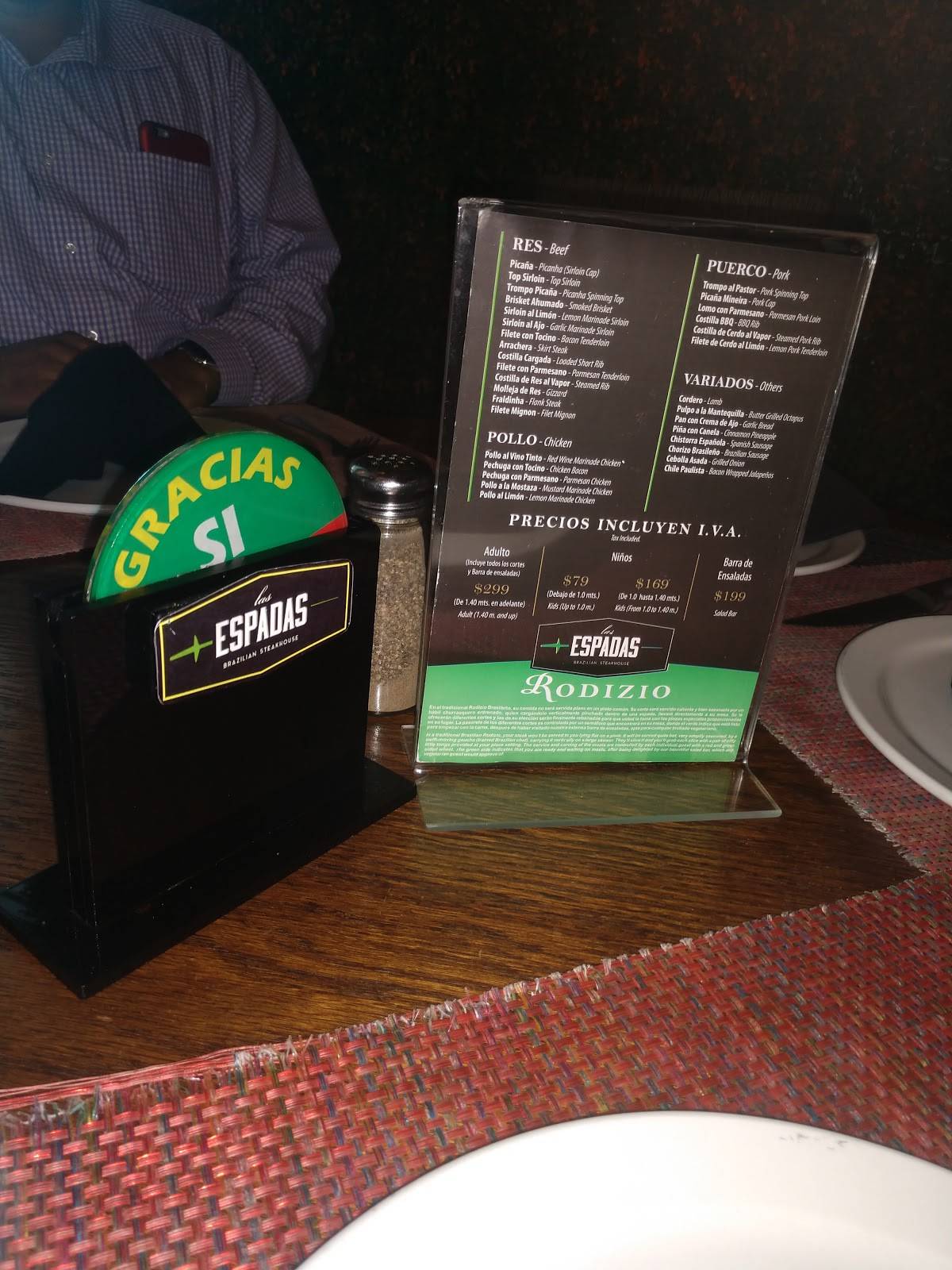 Carta de Las Espadas - Brazilian Steakhouse, Ciudad Juarez, Av ...