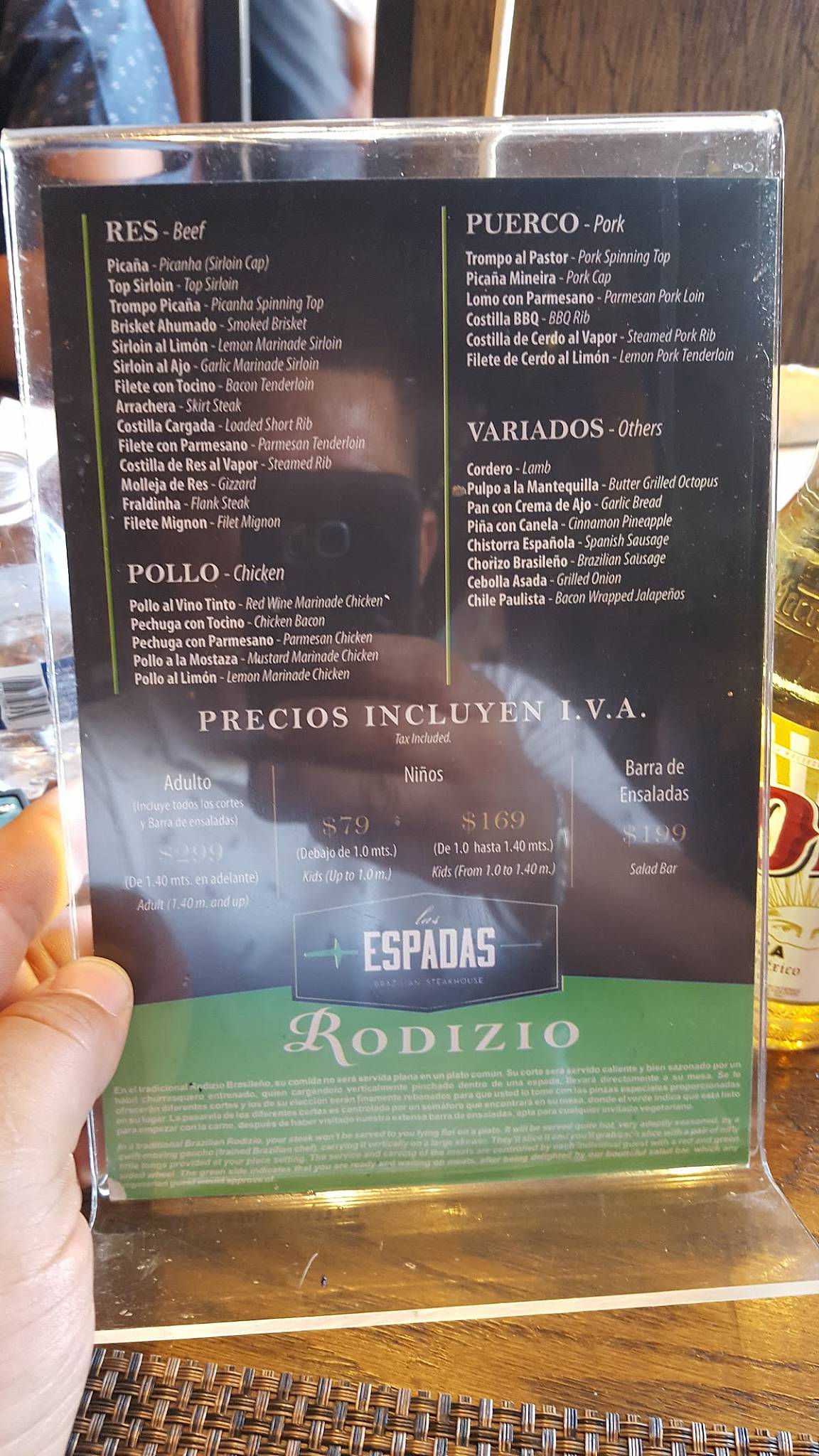 Carta de Las Espadas - Brazilian Steakhouse, Ciudad Juarez, Av ...