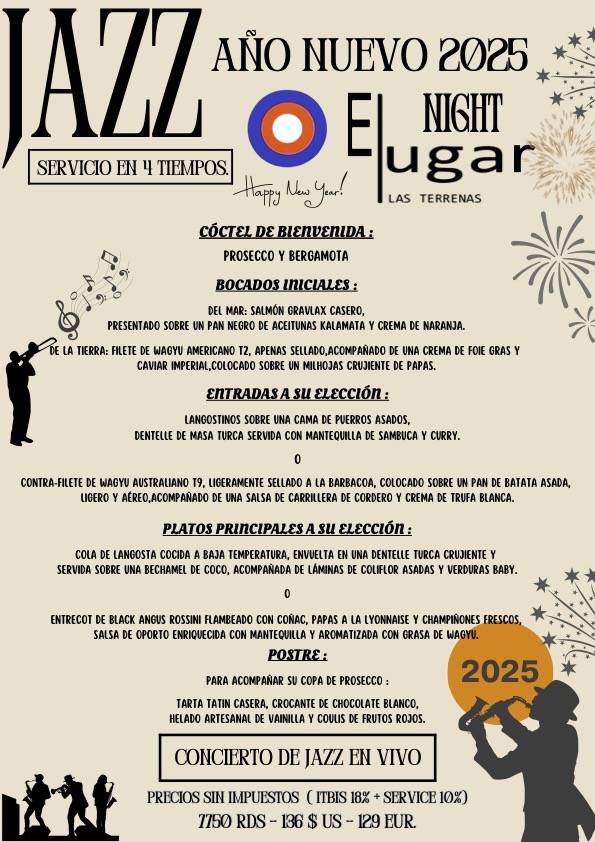 Menu at El Lugar restaurant, Las Terrenas
