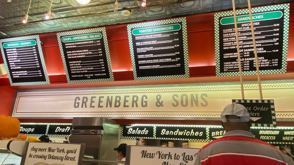Menu at Greenberg's Deli restaurant, Las Vegas