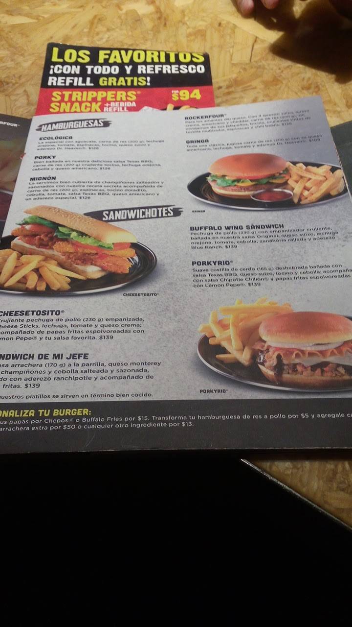 Menu at Las Alitas restaurant, Mexico City, Galileo 17