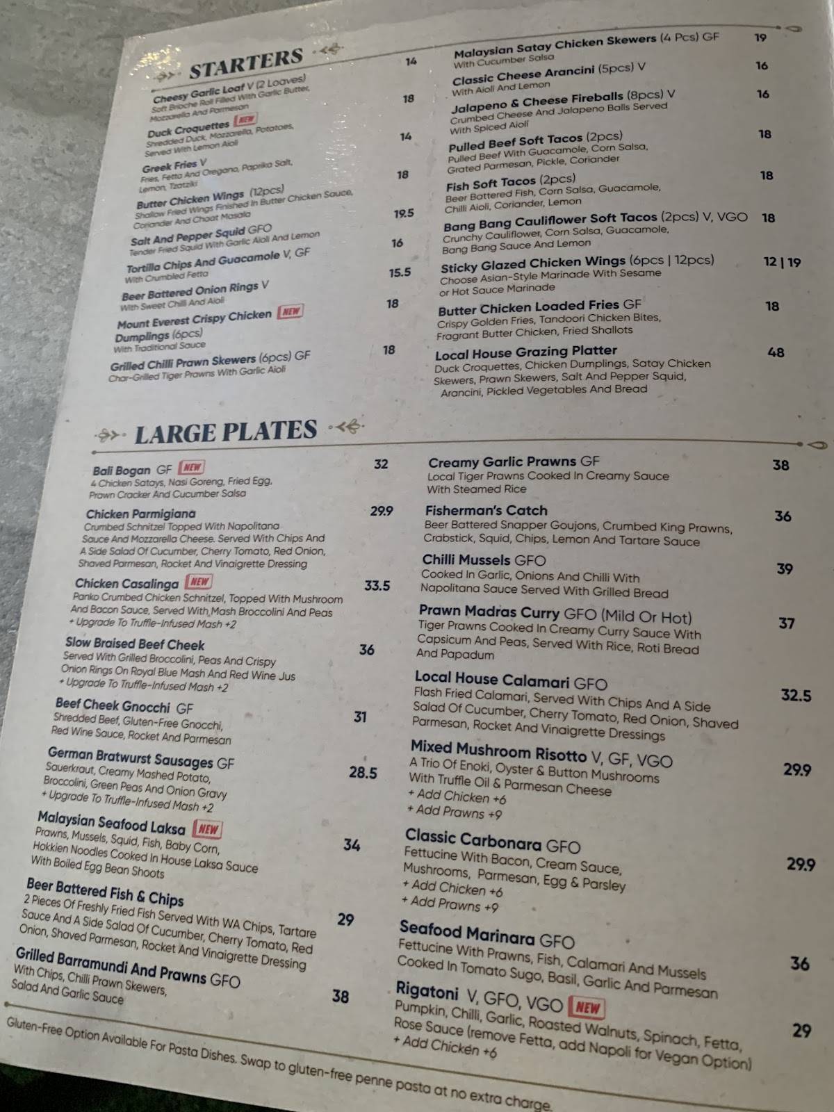 Menu at The Local House Bar & Grill, Cockburn Central