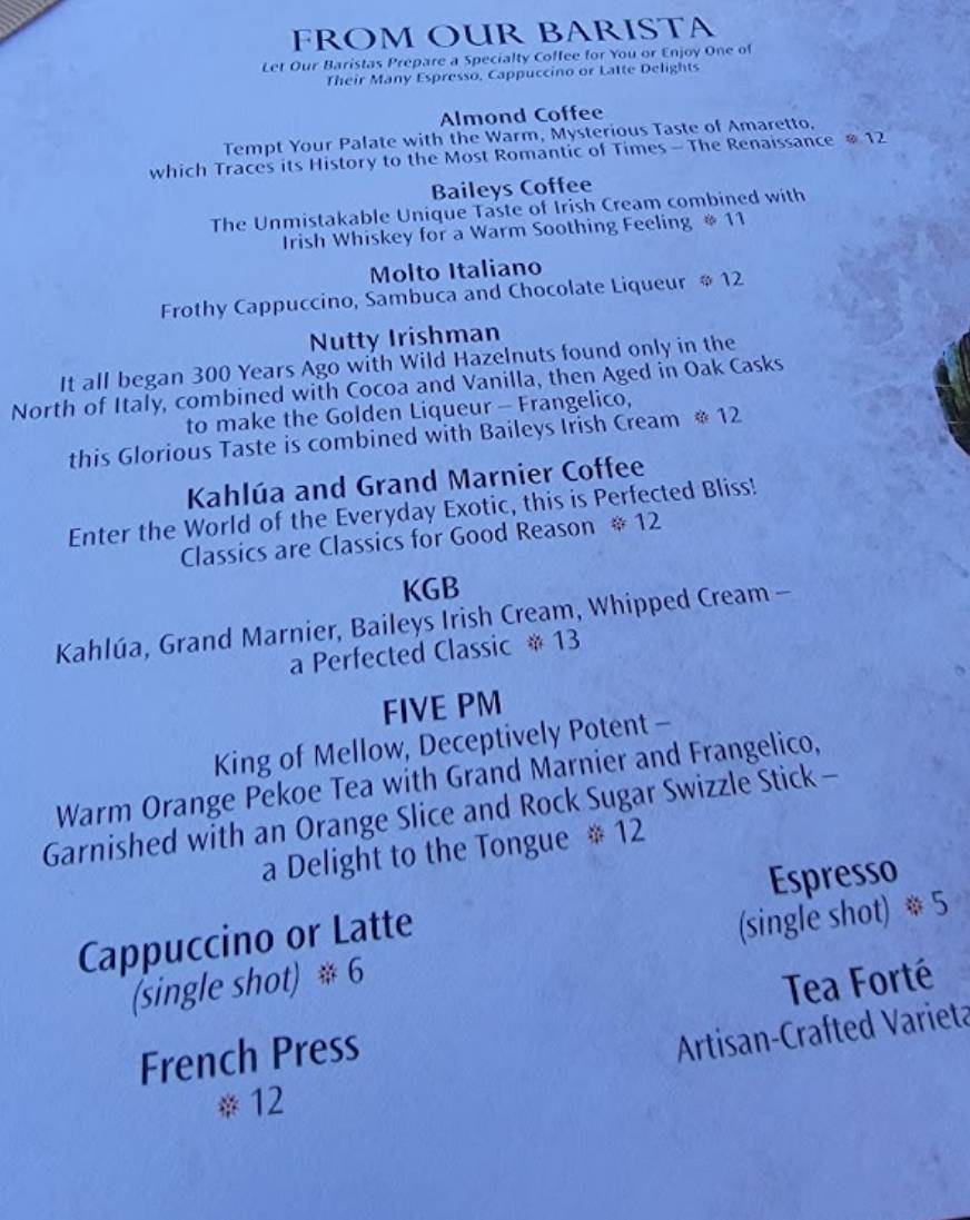 Menu at Latitudes Restaurant, Highland Beach, S Ocean Blvd
