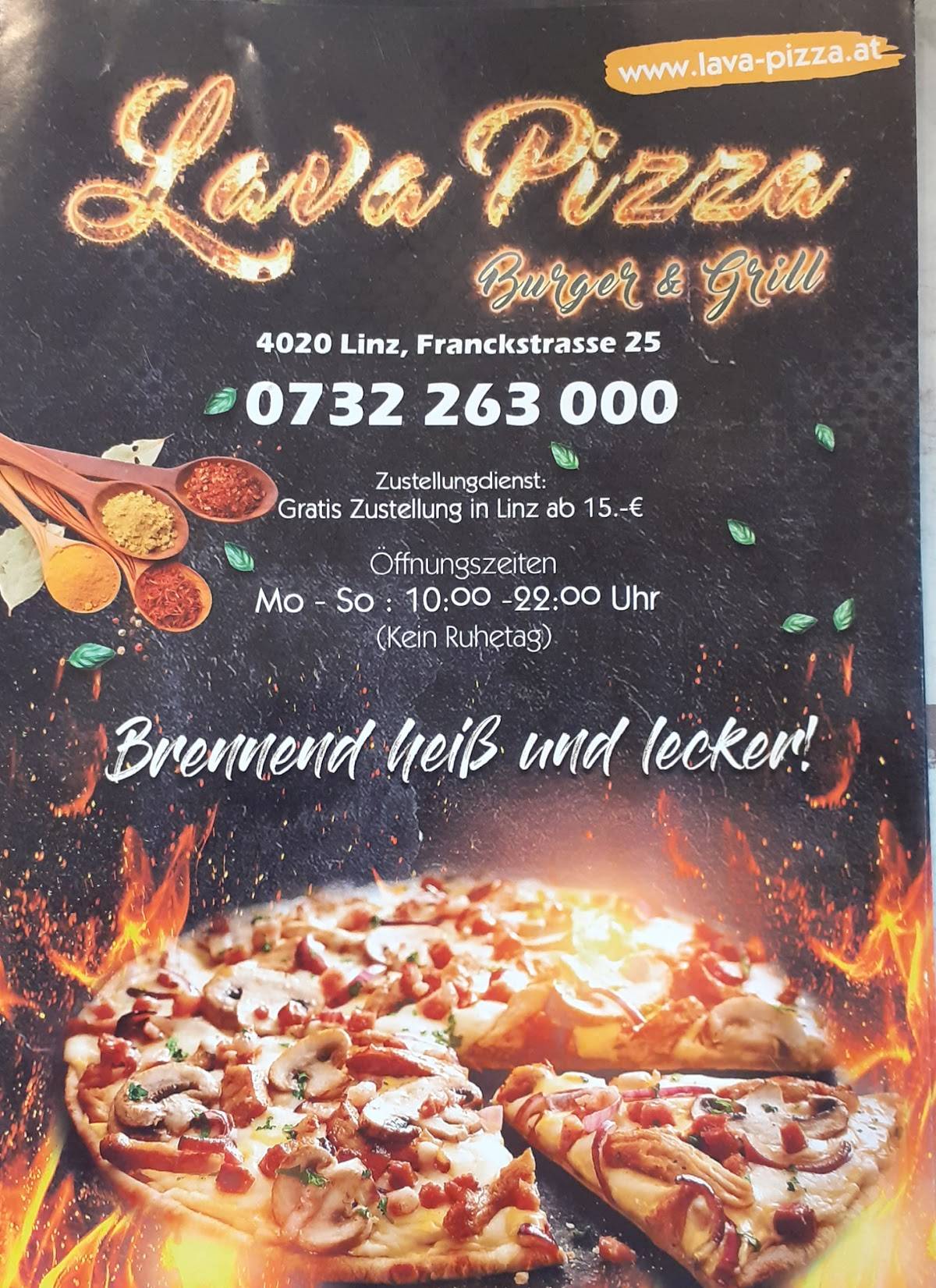 Speisekarte von Lava Pizza, Linz