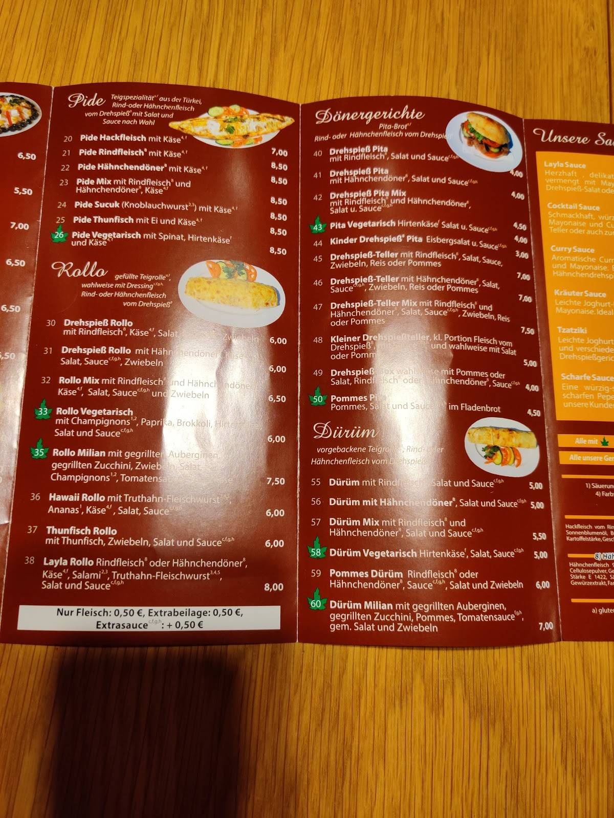 Speisekarte von Layla Food restaurant, Sulingen