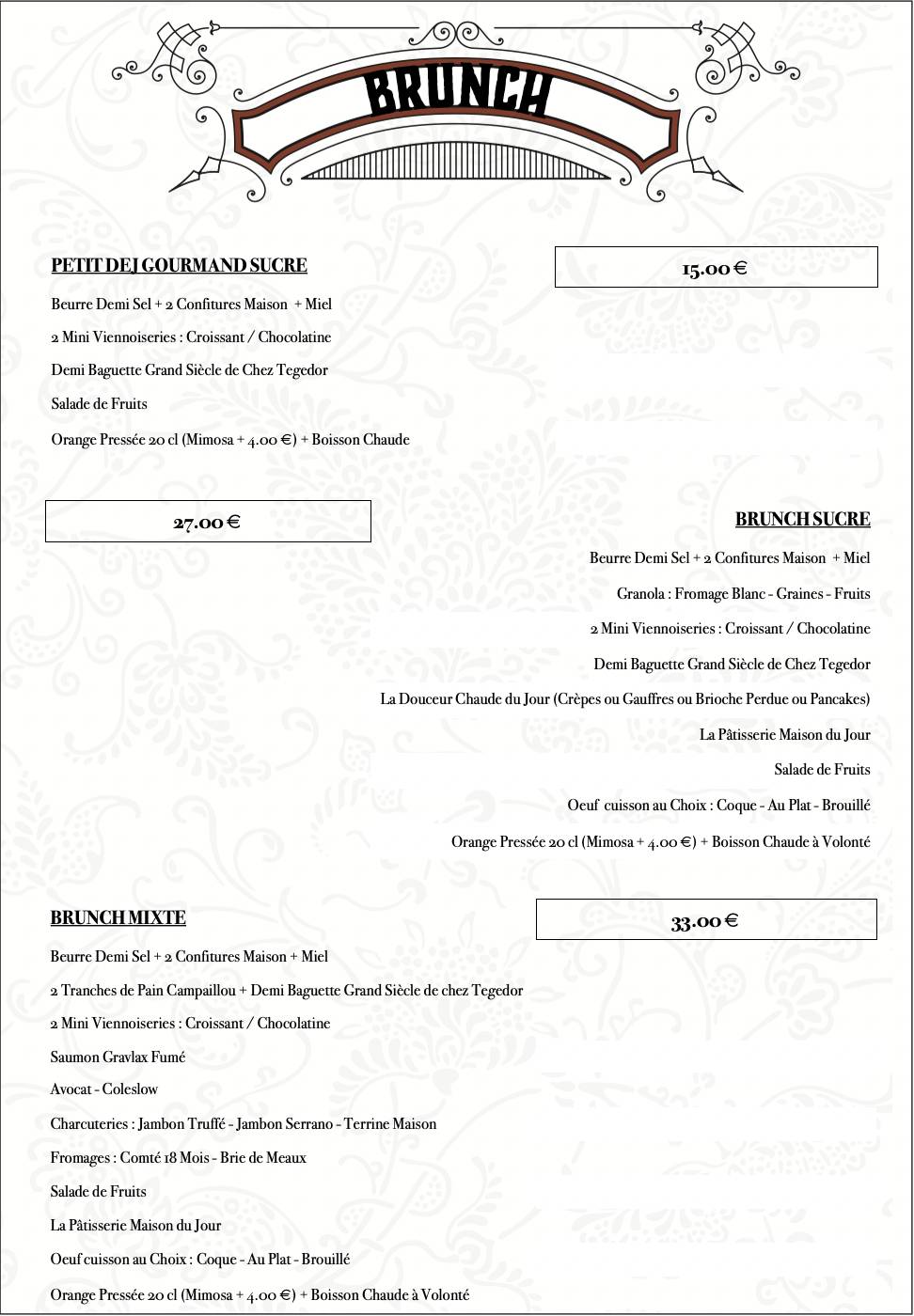 Menu at Le Recoin restaurant, Arès