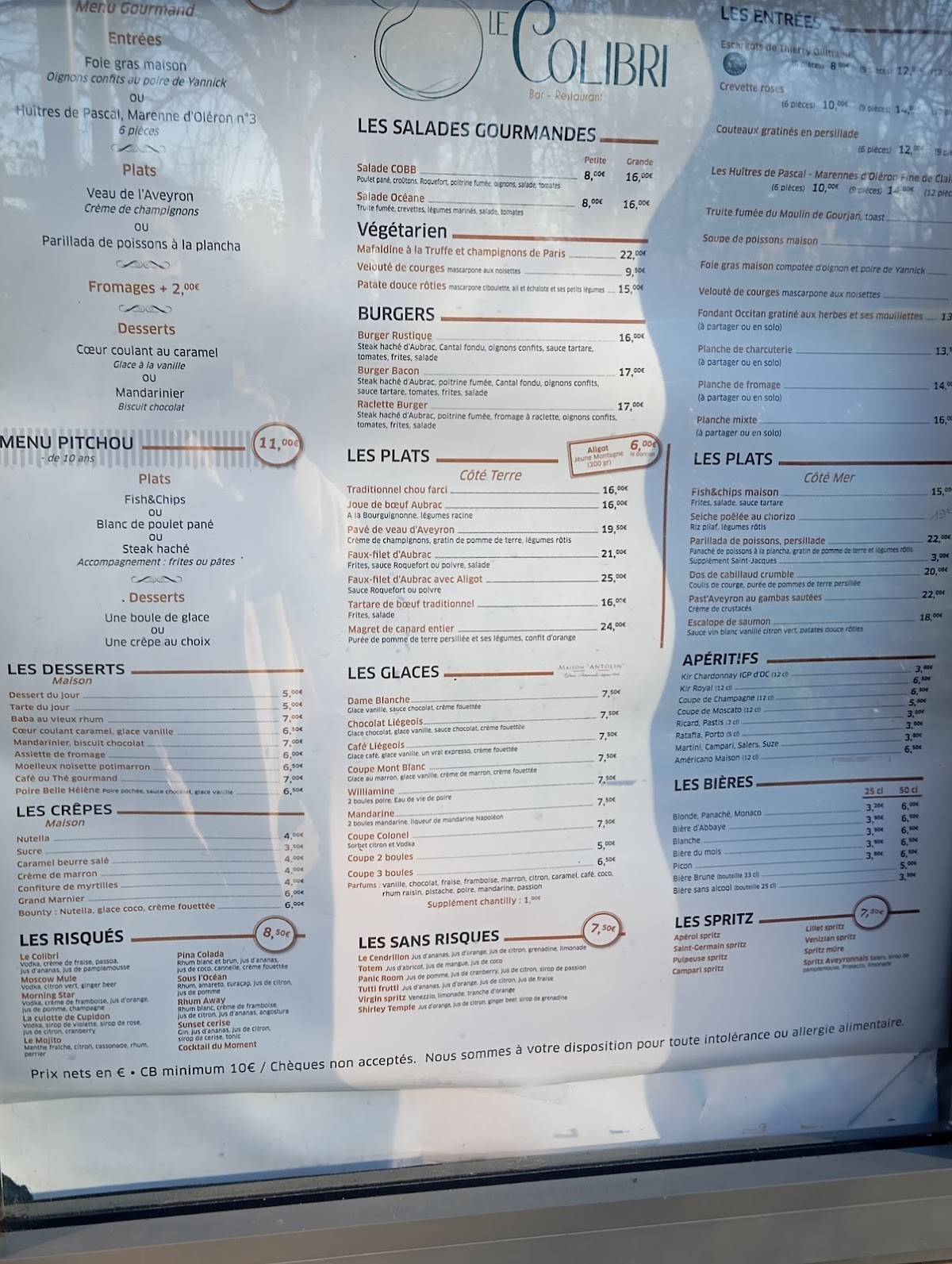 Menu au Le colibri restaurant, Rodez, Av. Victor Hugo