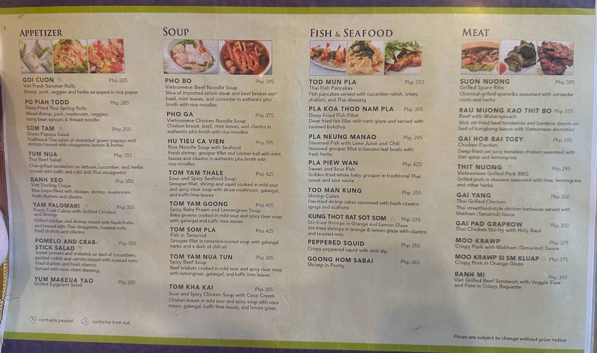 Menu at Lemon Grass restaurant, Cebu City, ayala center cebu