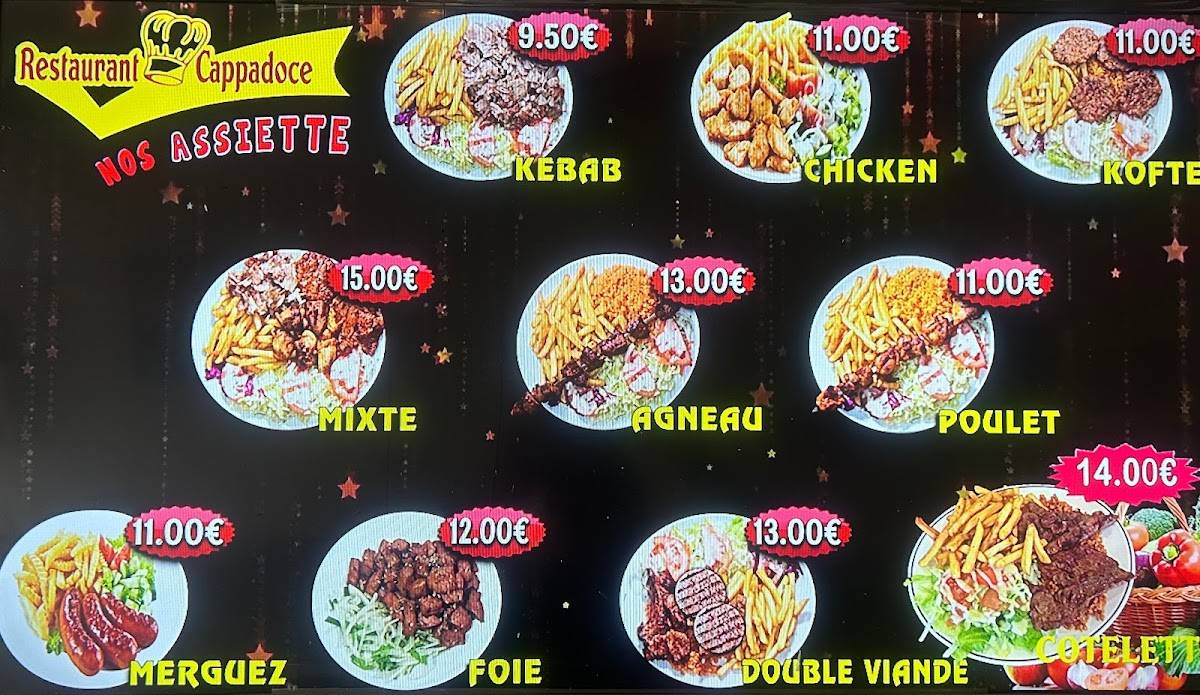 Menu au Les 3 Freres Koca Cappadoce restaurant, Pithiviers