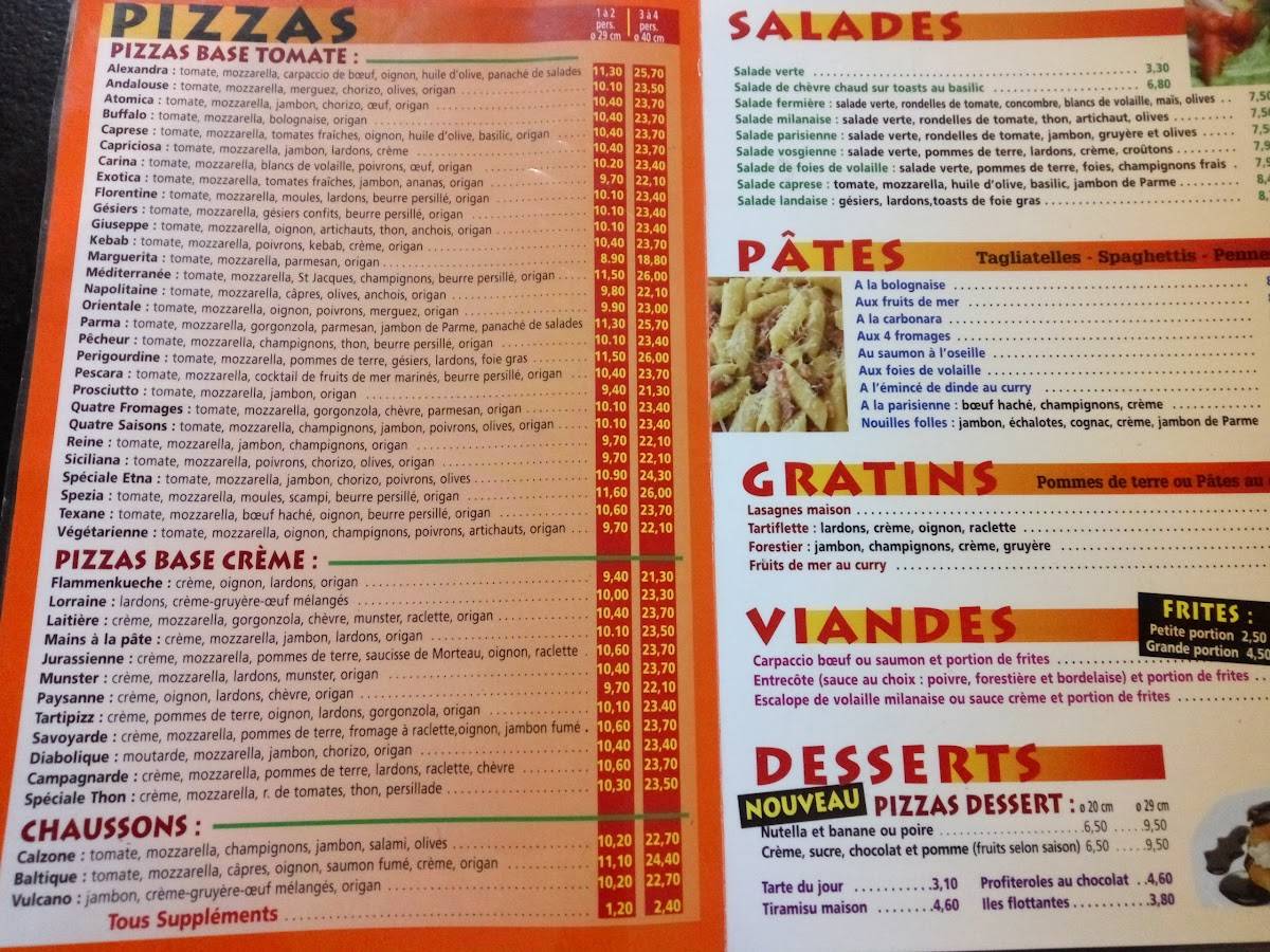Menu au Les Mains A la Pate restaurant, Toul