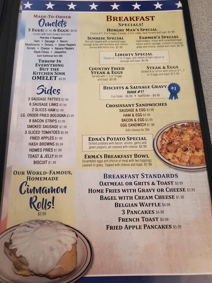 Menu at Liberty Bell Restaurant, Liberty