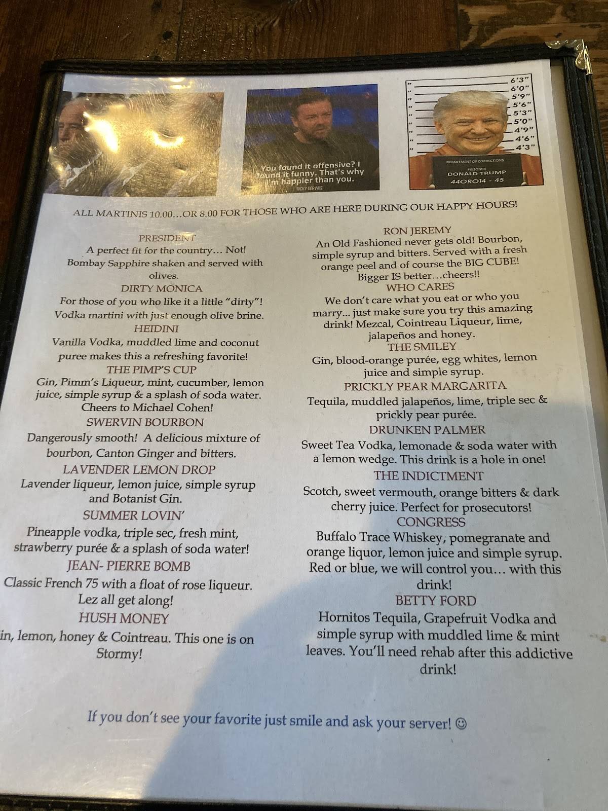 Menu at Pentagon Bistro & Martini Bar, Liberty Lake