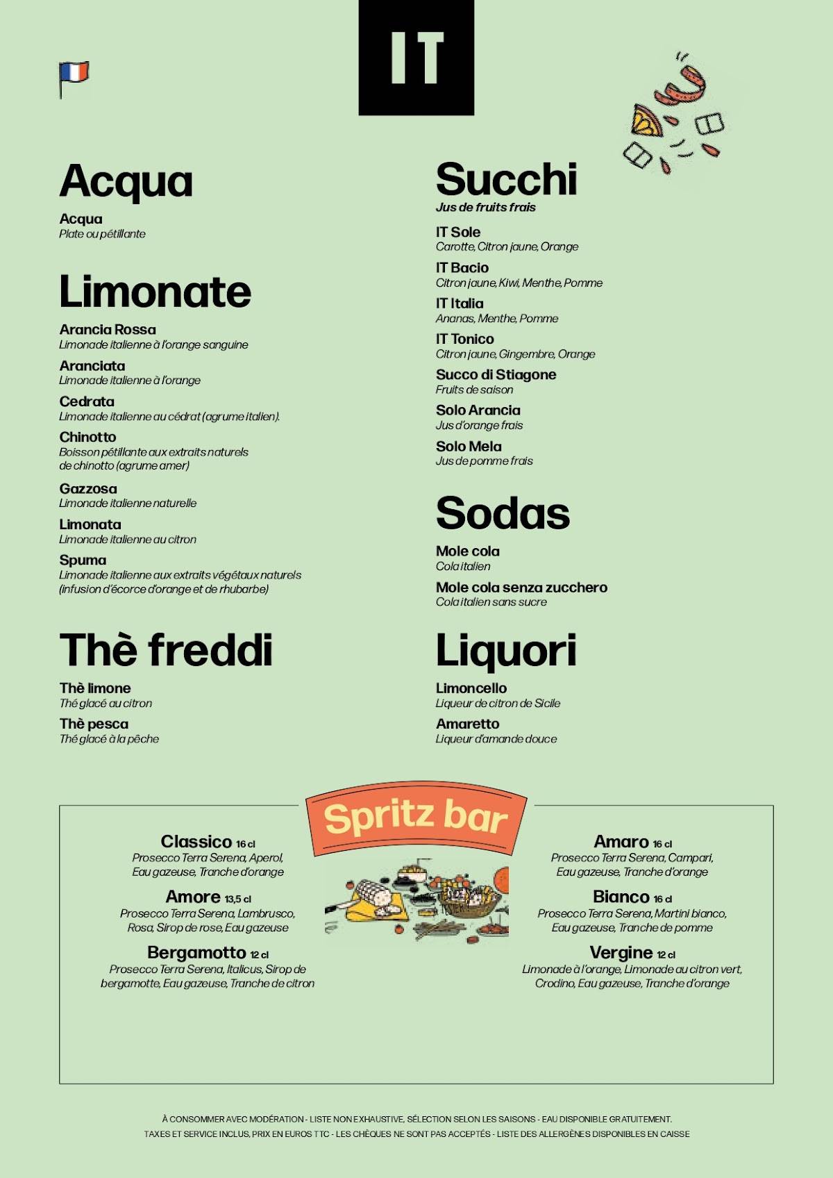 Menu au IT - Italian Trattoria Lille Place de la Gare restaurant, Lille