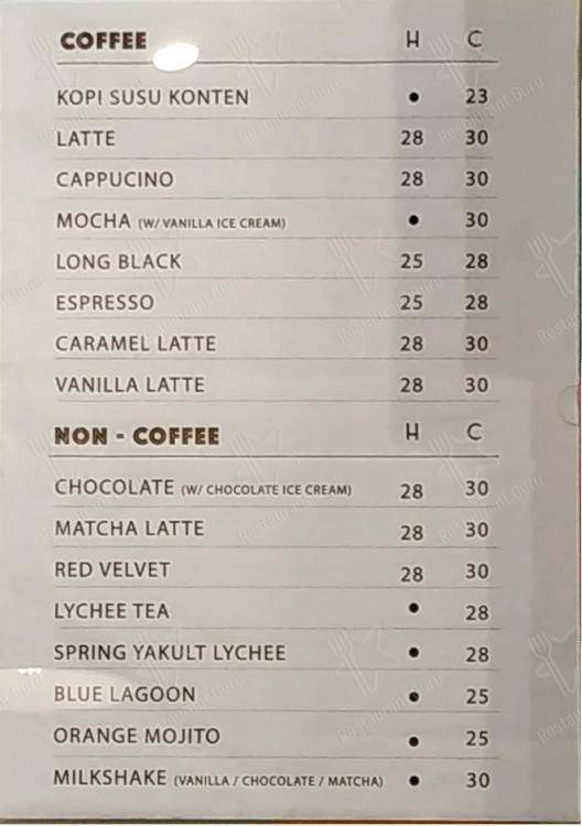 Menu at Lima Dua Kitchen & Coffee cafe, Jakarta