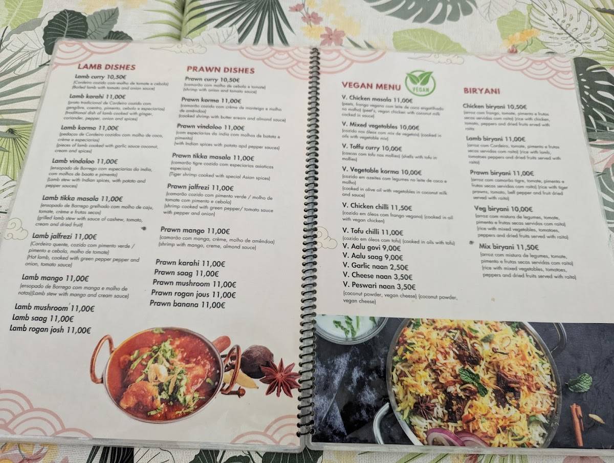 Carta de Restaurant ODAAN (Nepalese & Indian ), Lisboa