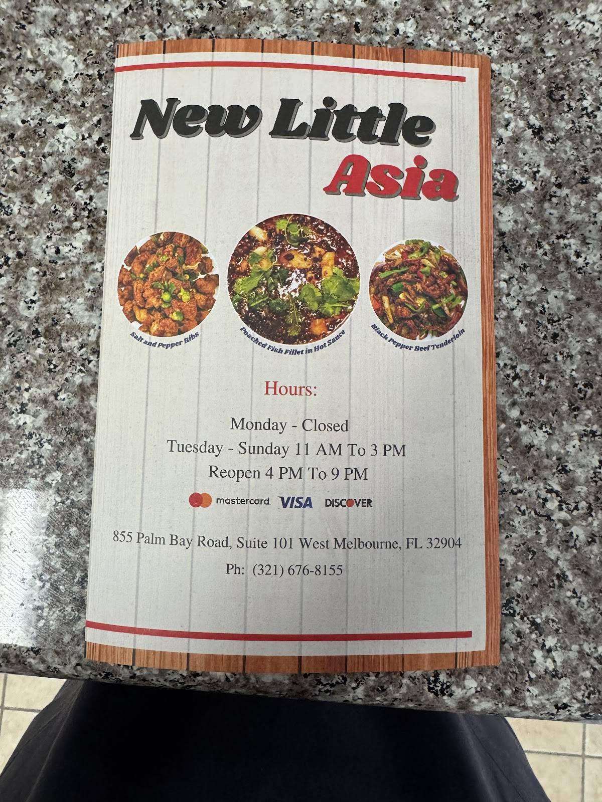 Menu at Little Asia restaurant, West Melbourne