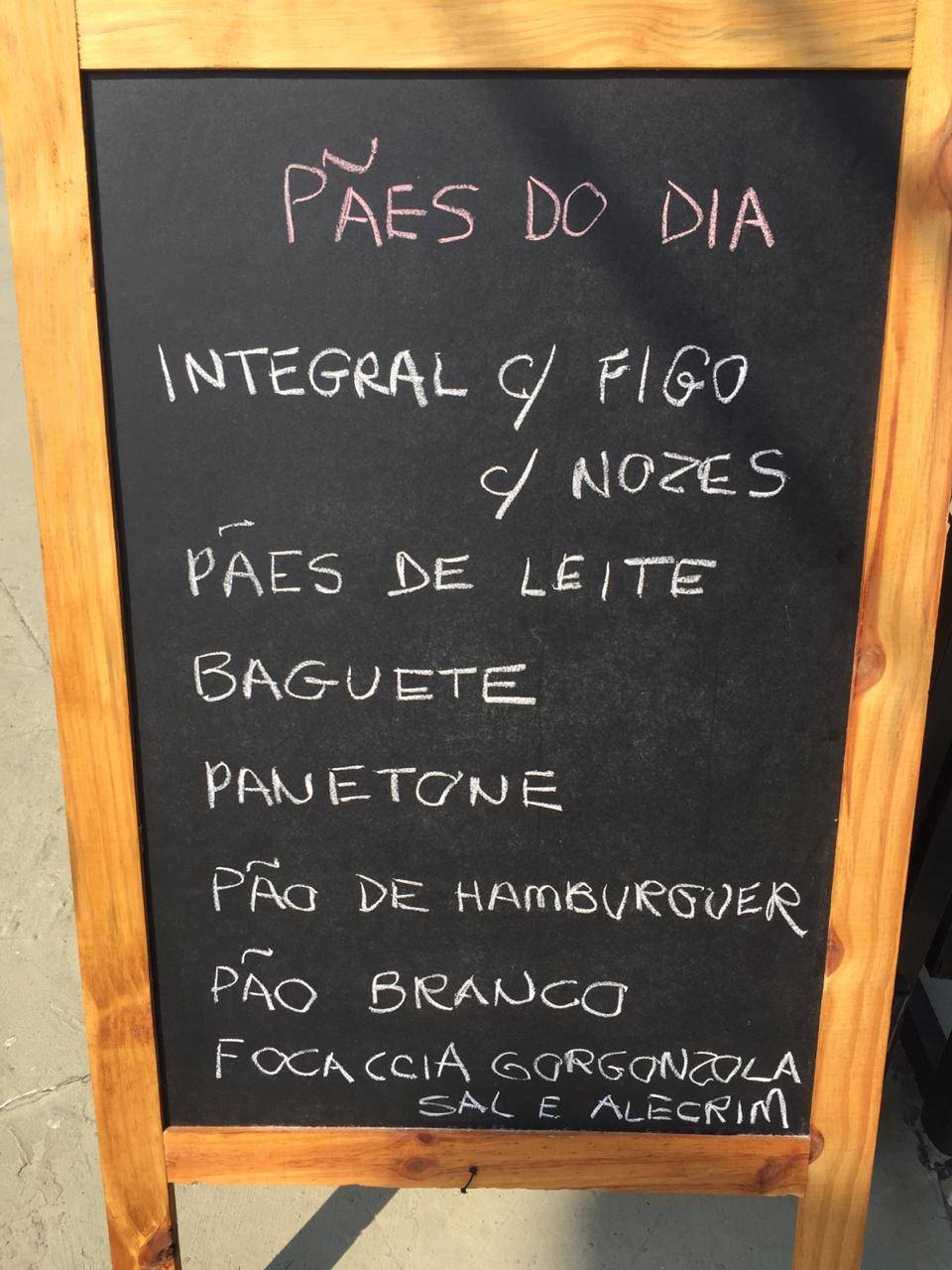 Menu at Little house bakery, São Paulo
