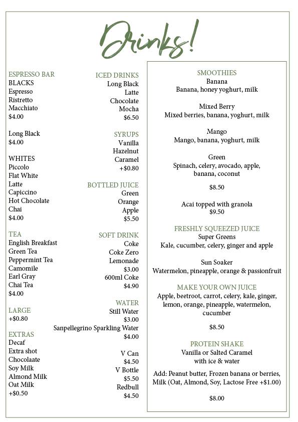 Menu at Load Cafe, Alexandria