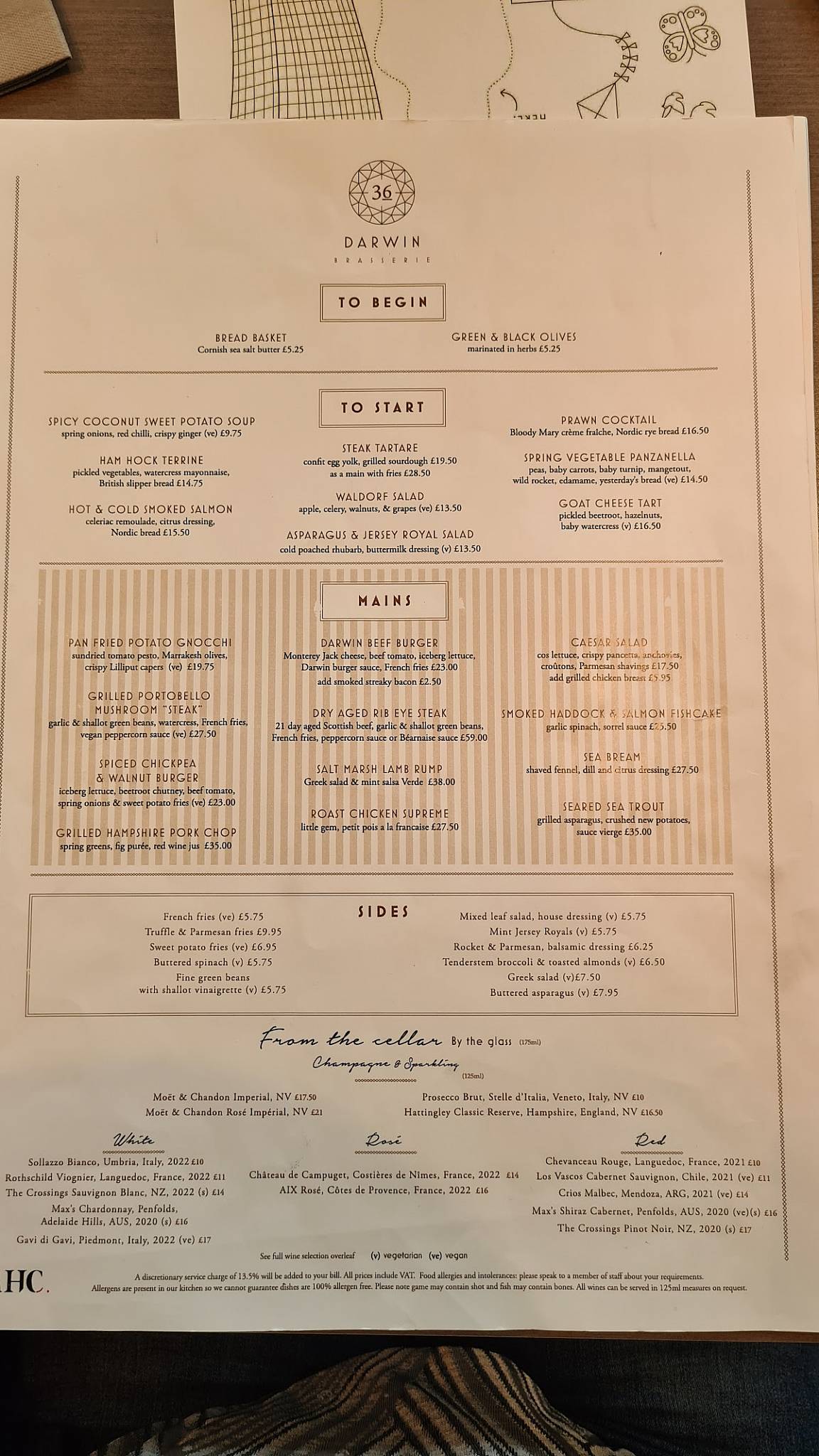 Menu at Darwin Brasserie pub & bar, London, Level 36