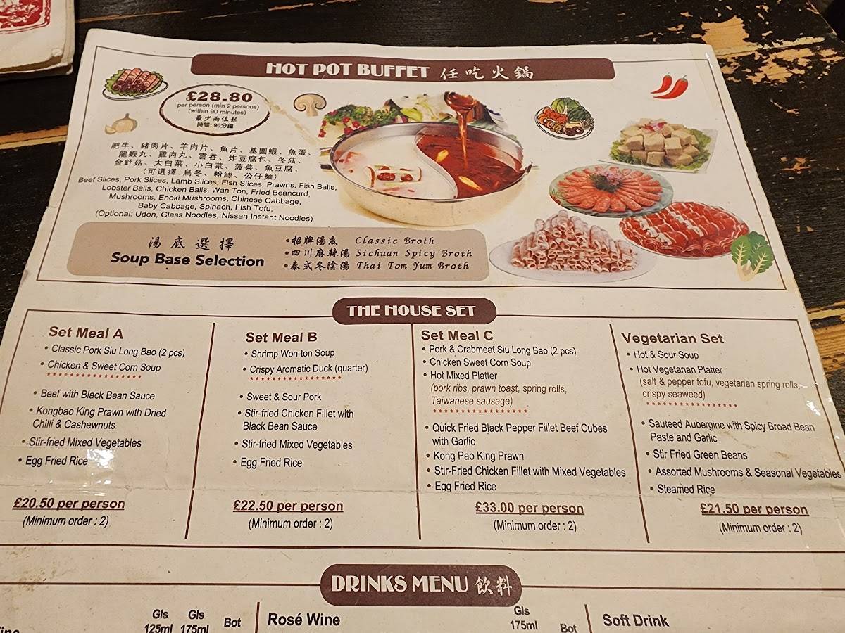 Menu at Leongs Legend restaurant, London, 39 Gerrard St