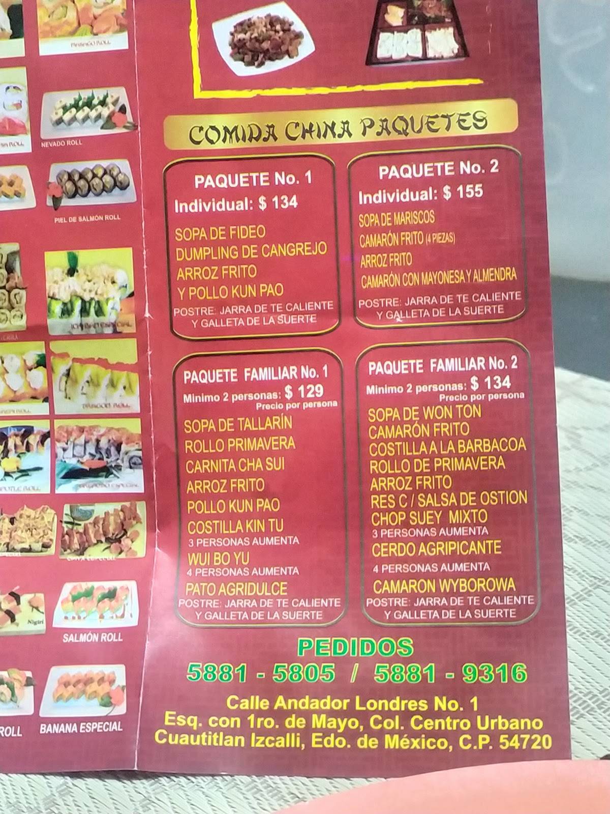 Carta del restaurante Long Hang, Cuautitlán Izcalli, And. Londres 1 ...