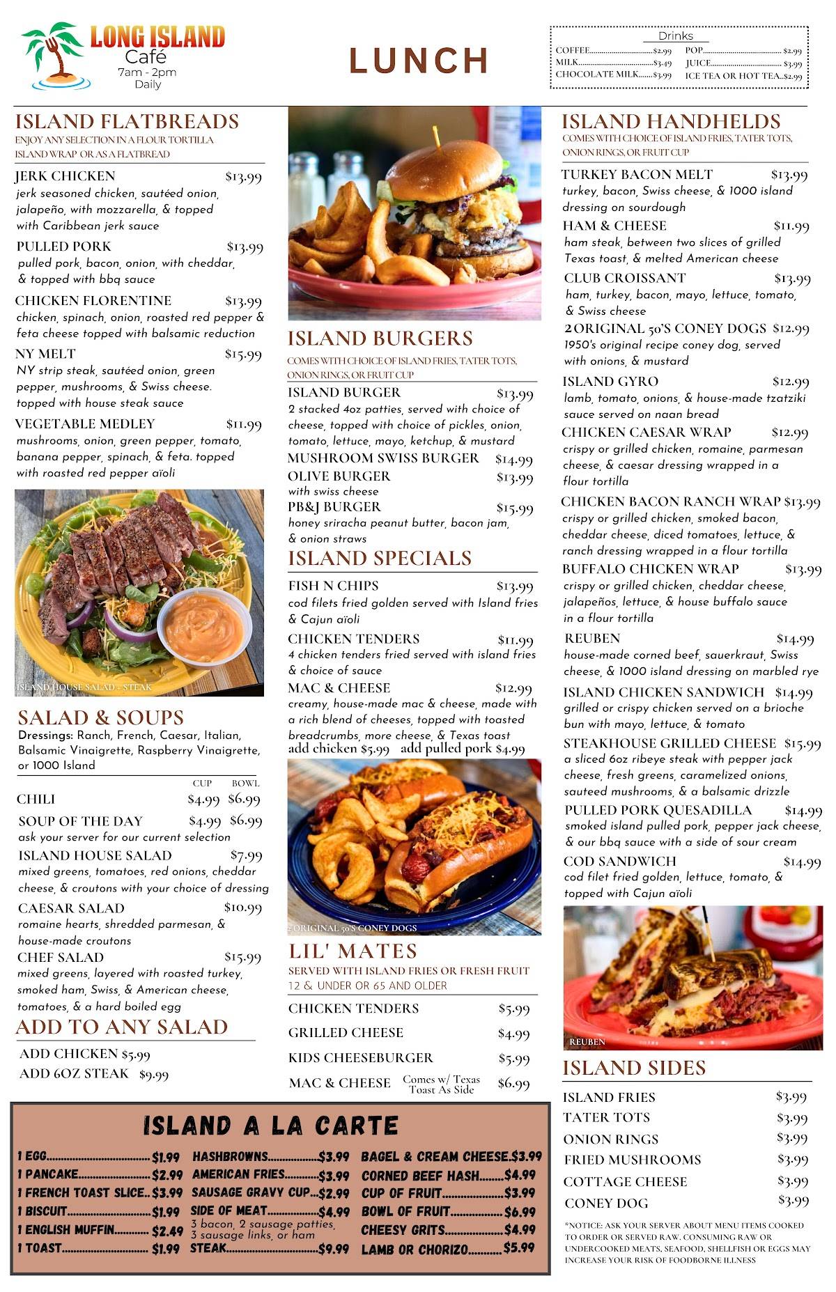 Menu at Long Island Cafe (Breakfast & Lunch Restaurant), Battle Creek