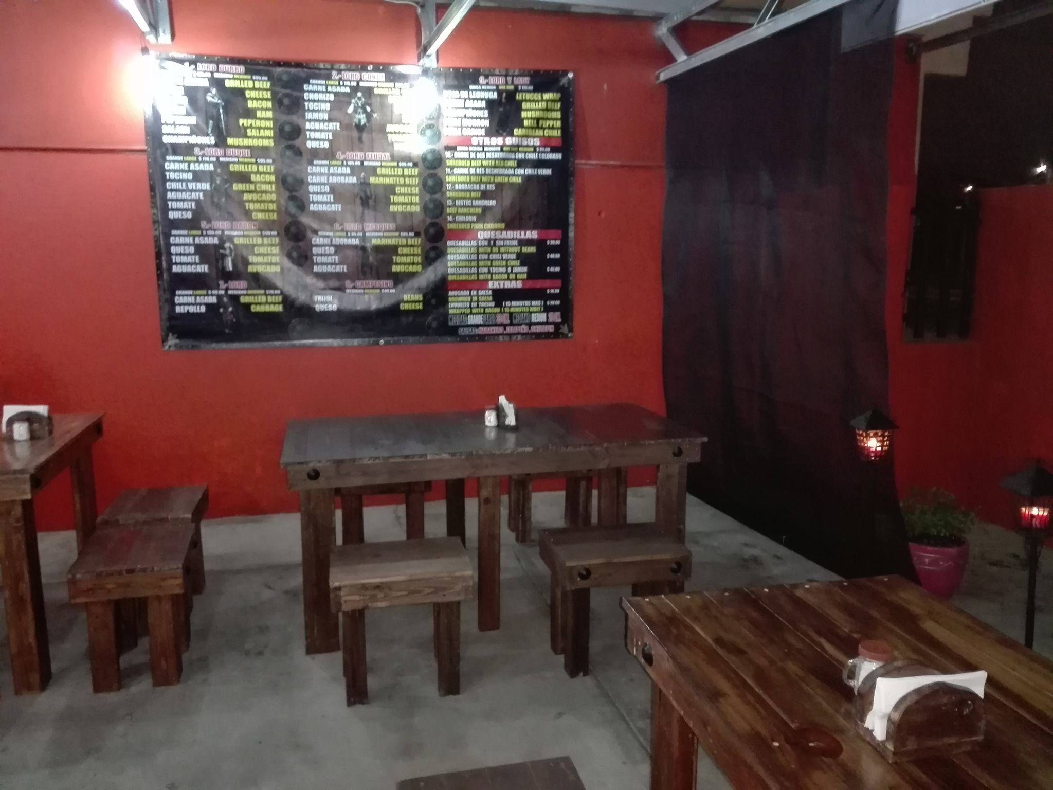 Carta del restaurante Lord Burro Medieval, Heroica Nogales