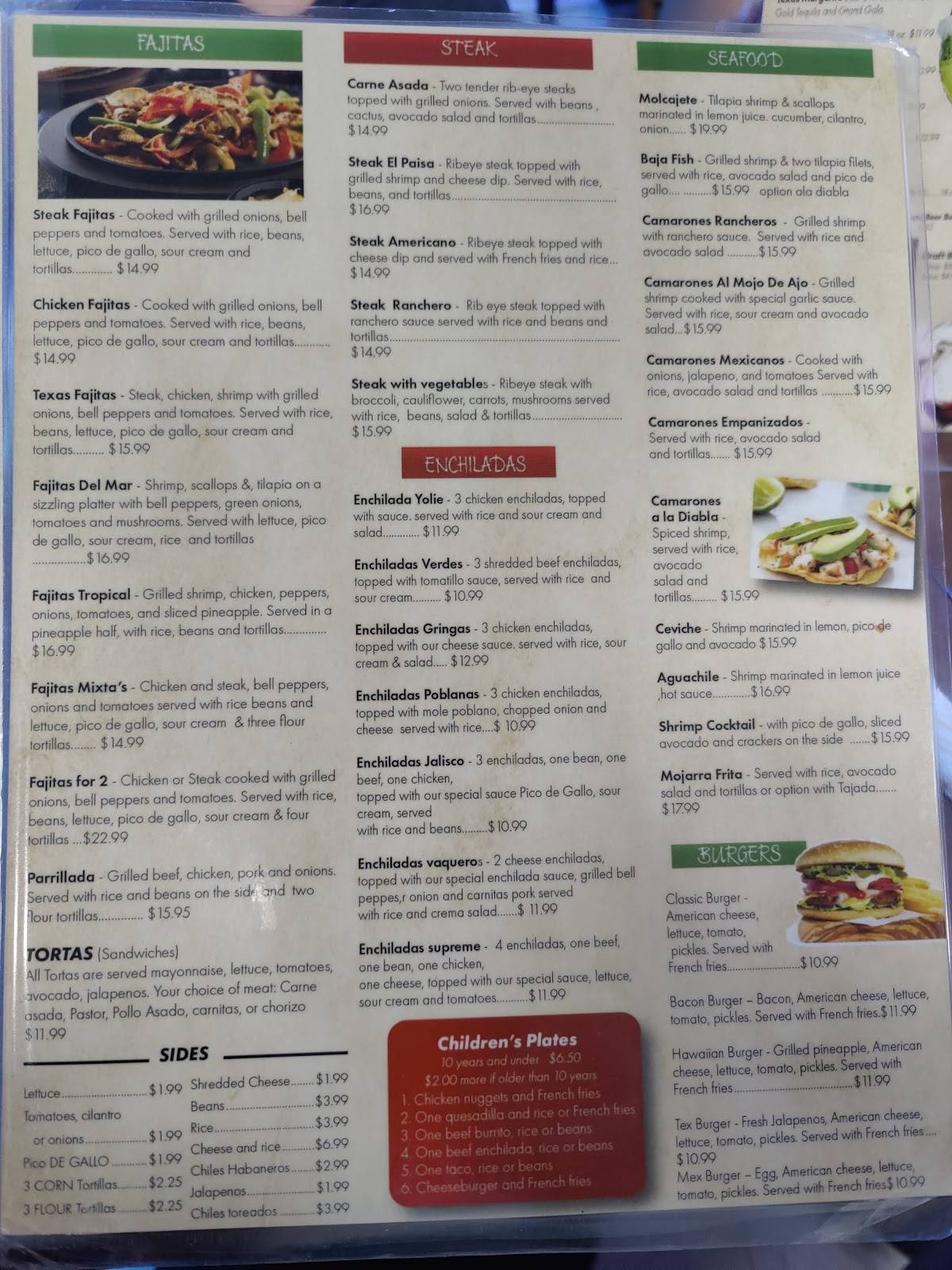 Menu at Los Compadres Mexican Restaurant, Grandy