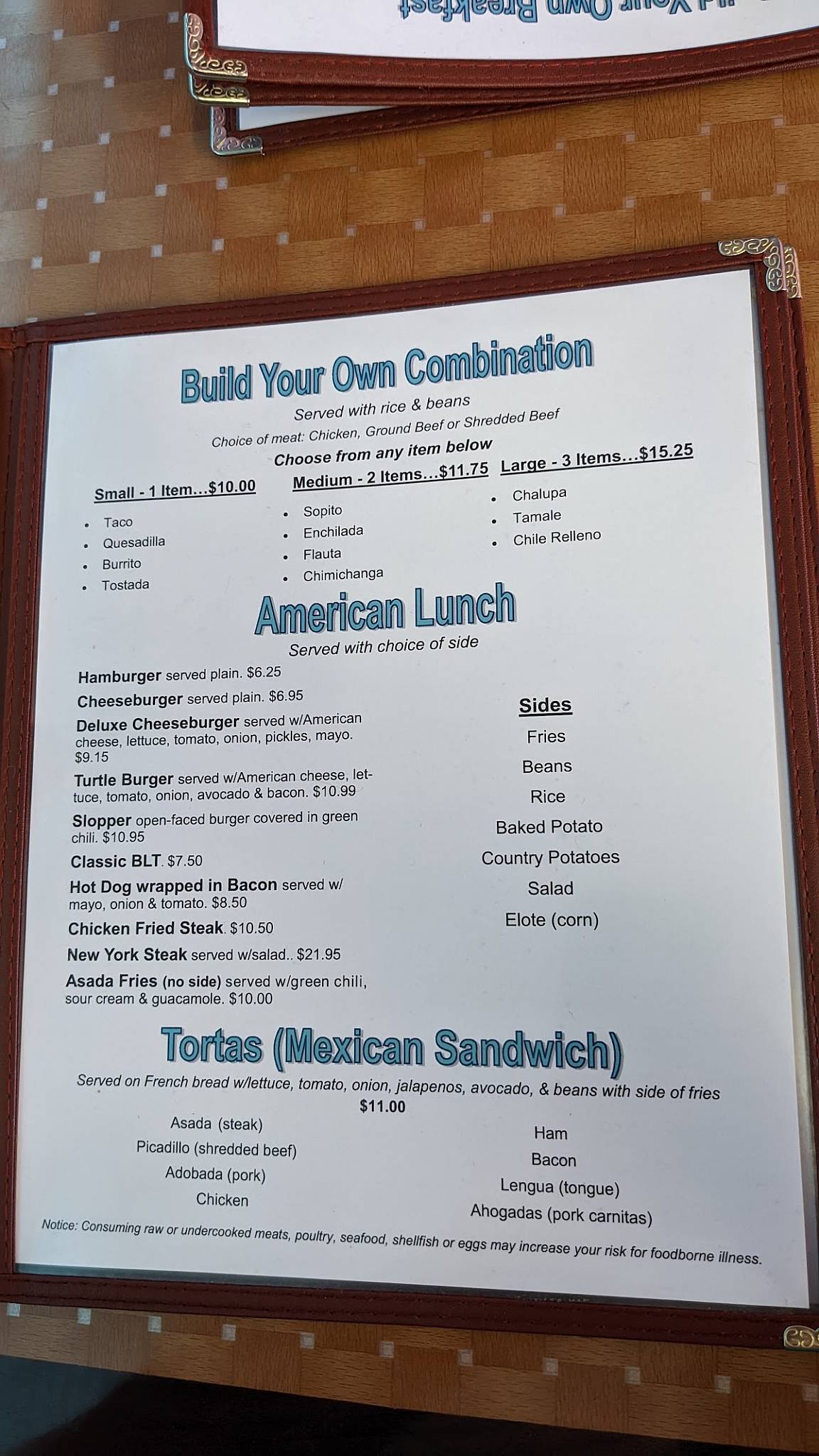 Menu at Los Compas Mexican Restaurant, Cañon City